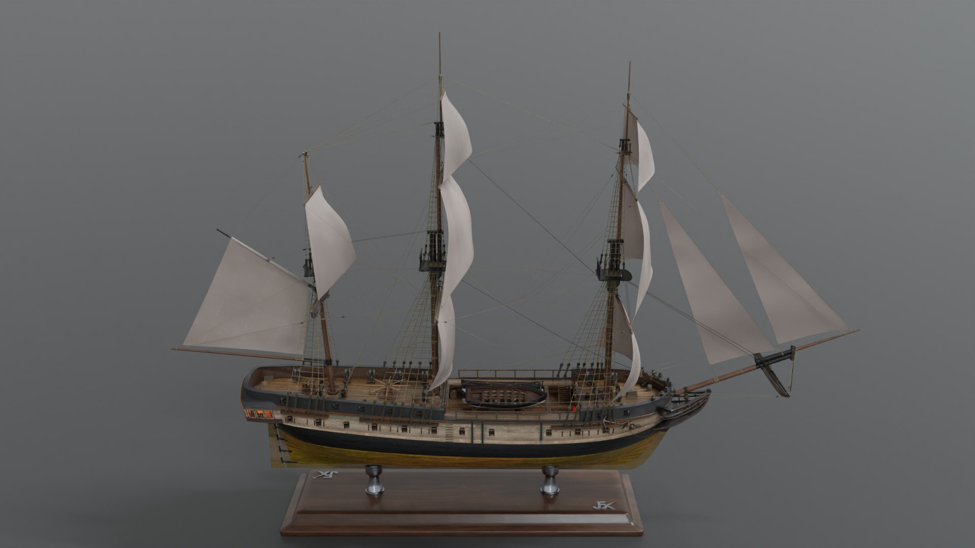 3D PBR-Endeavour Sailing Frigate Model - TurboSquid 2433149