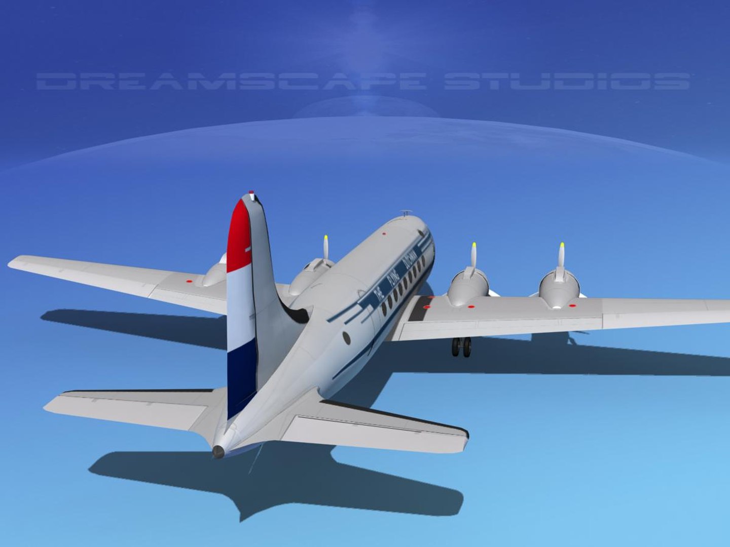 3d Model Dc-4 Airlines