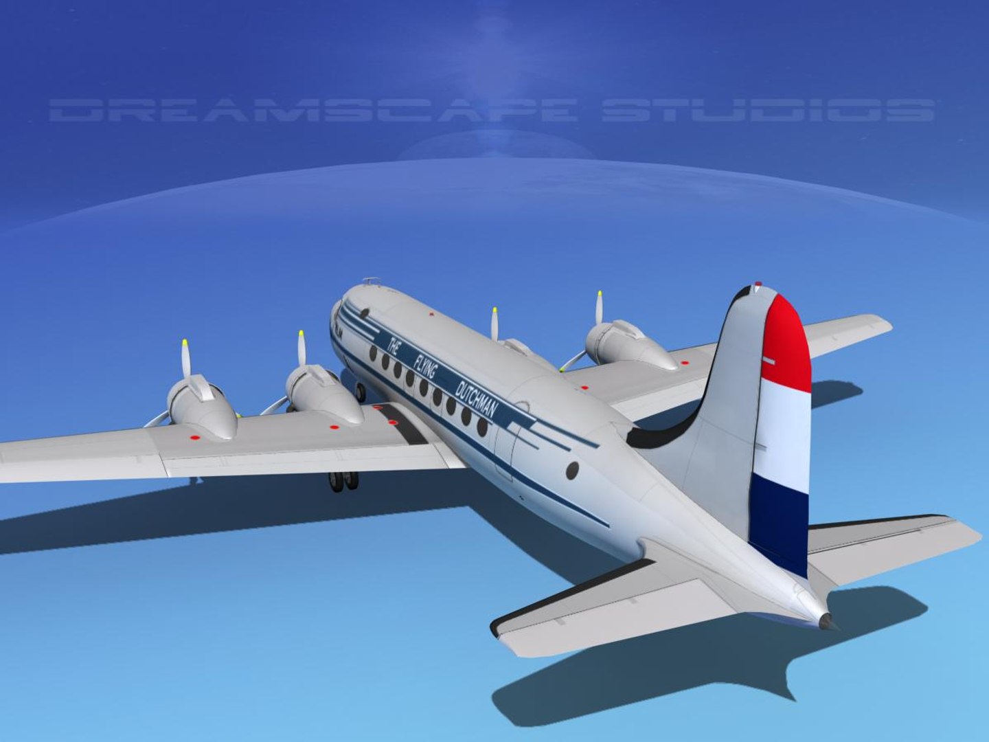 3d Model Dc-4 Airlines