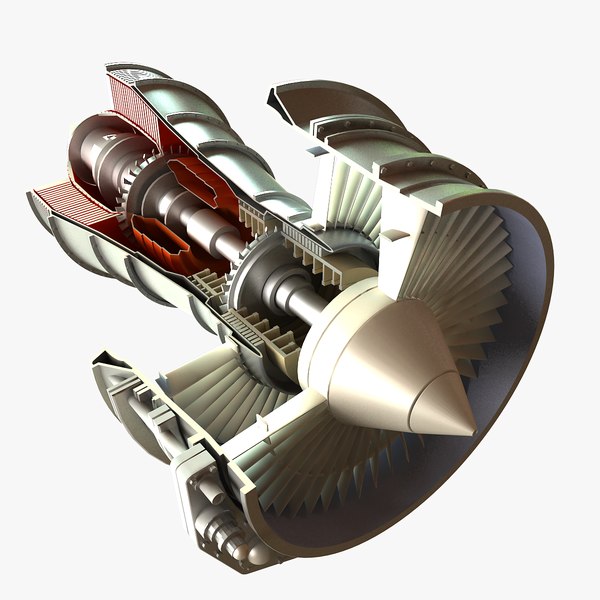3D 3ds Max jet engine turbine