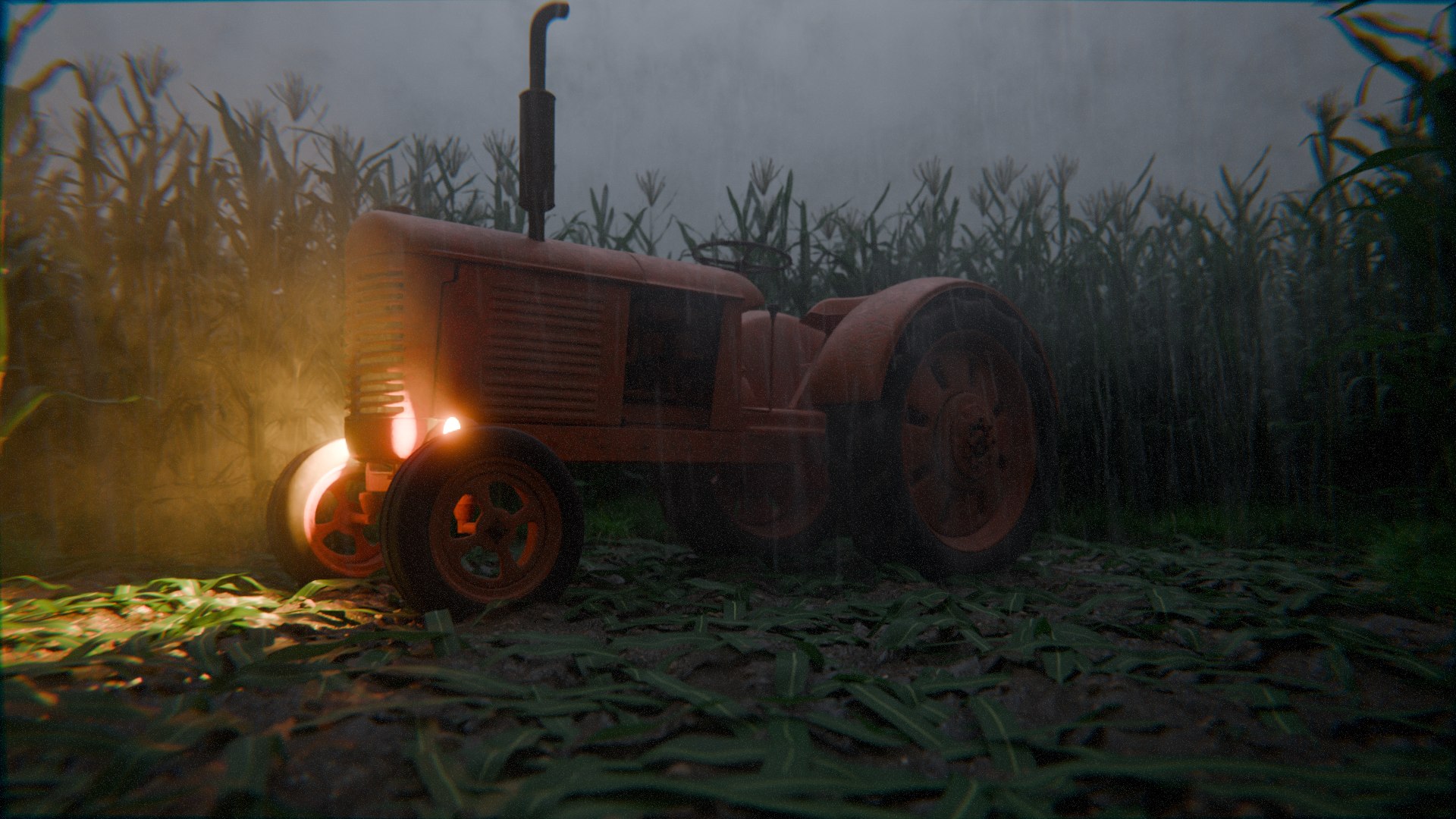 3D Old Tractor In A Cornfield 3d Scene - TurboSquid 2250243