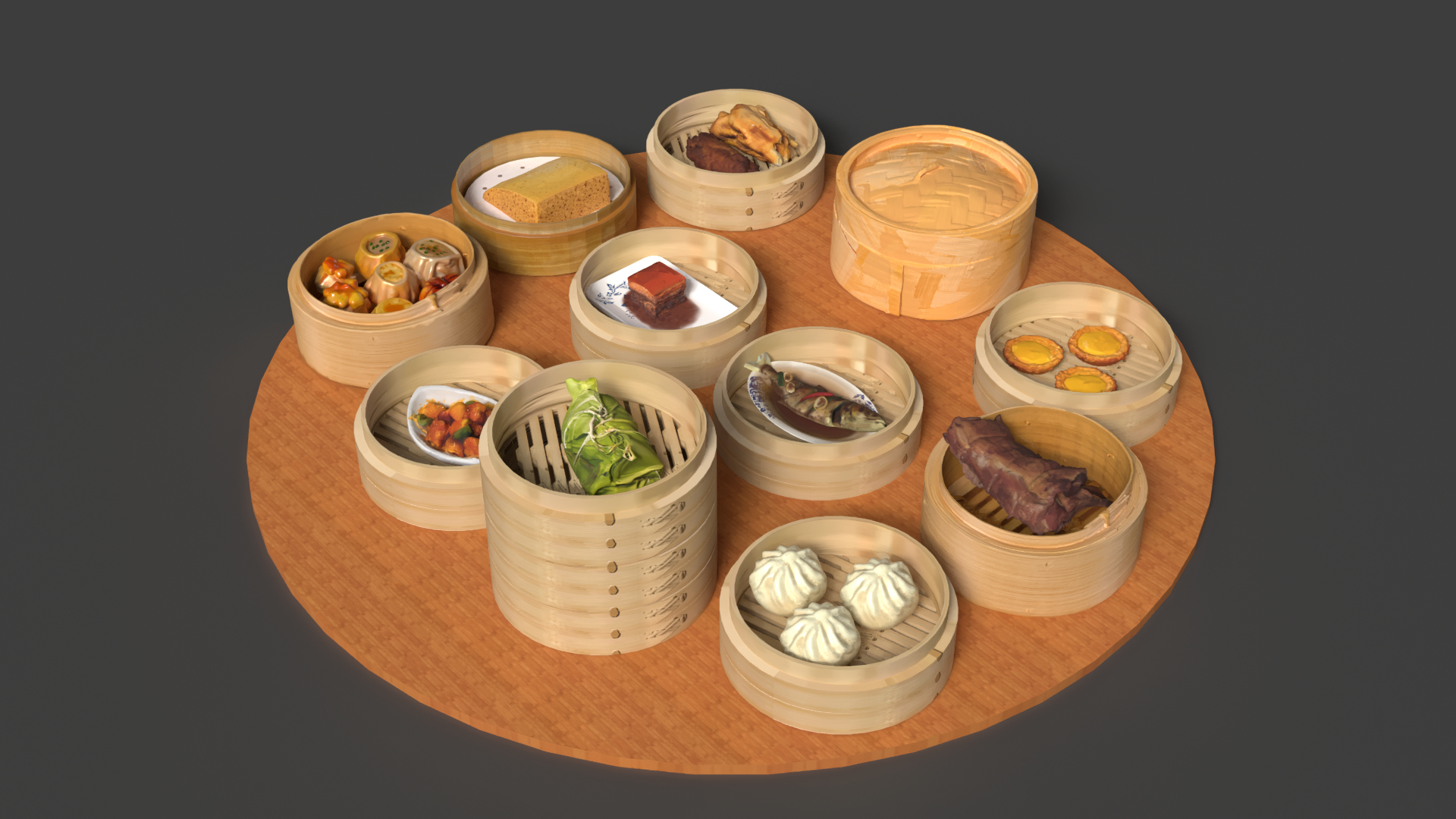 Chinese Dim Sum 3D Model - TurboSquid 2406000