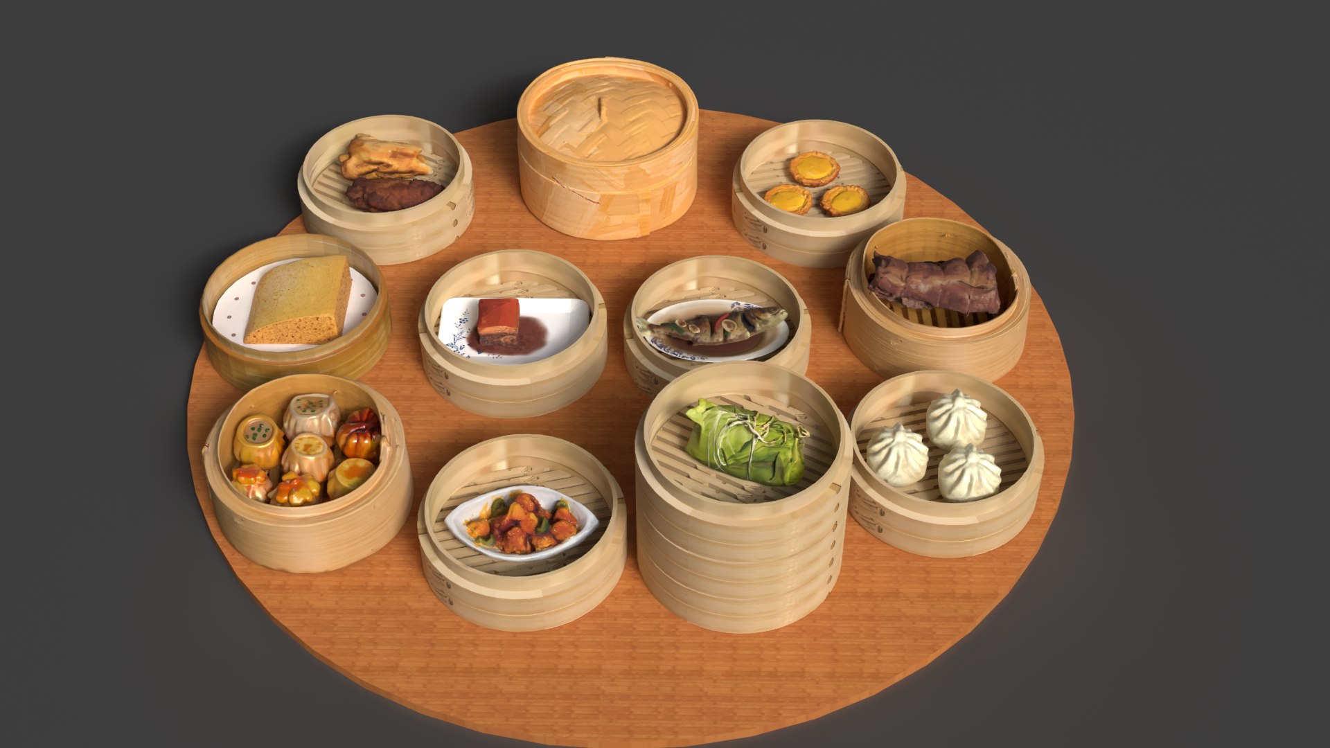 Chinese Dim Sum 3D Model - TurboSquid 2406000