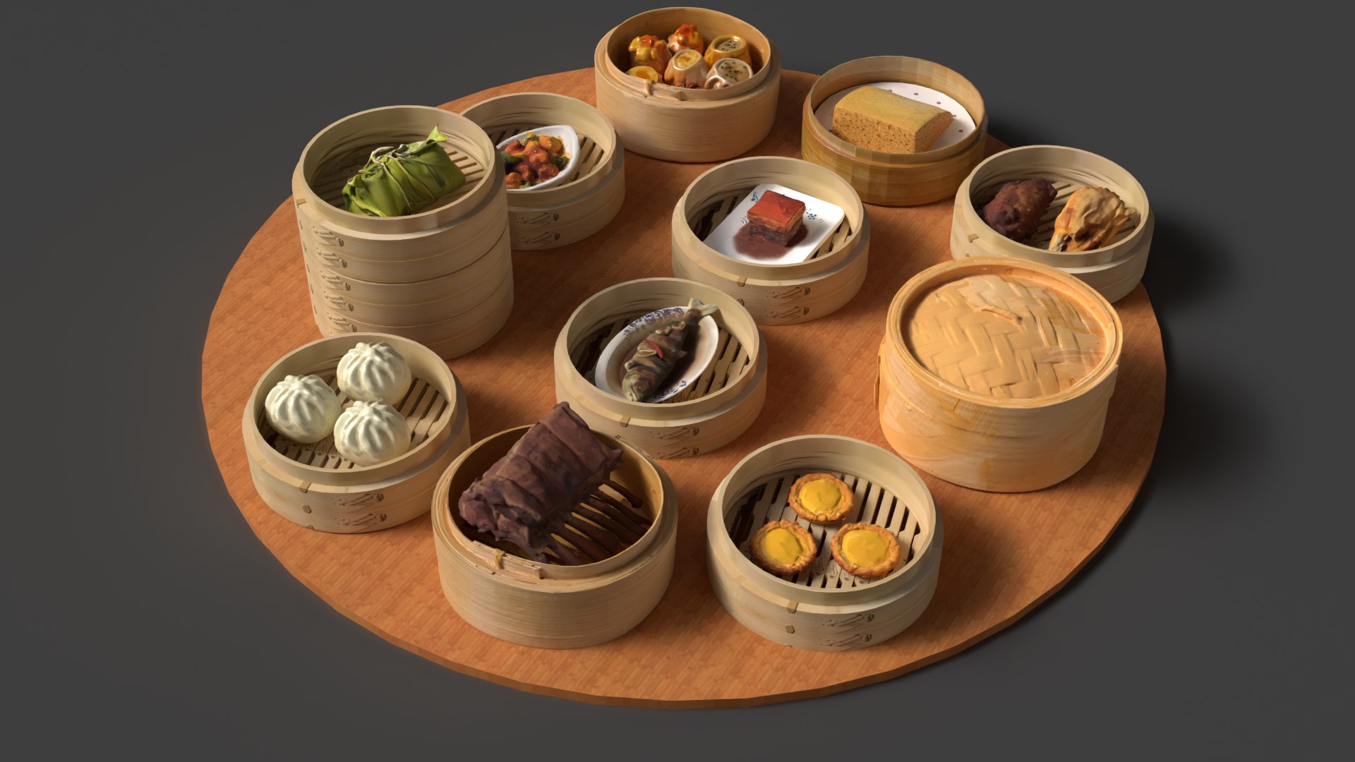 Chinese Dim Sum 3D Model - TurboSquid 2406000