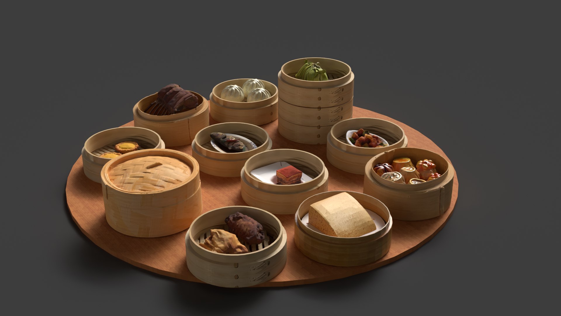 Chinese Dim Sum 3D Model - TurboSquid 2406000