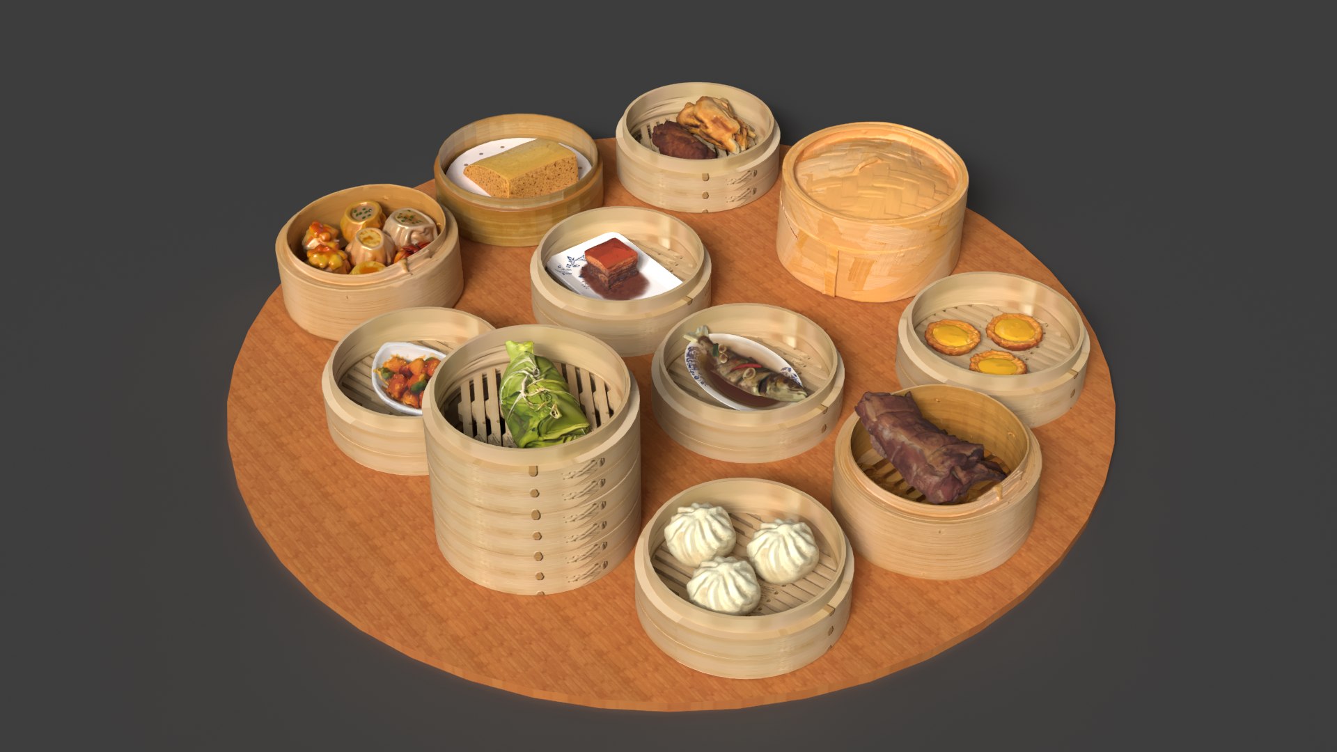 Chinese Dim Sum 3D Model - TurboSquid 2406000