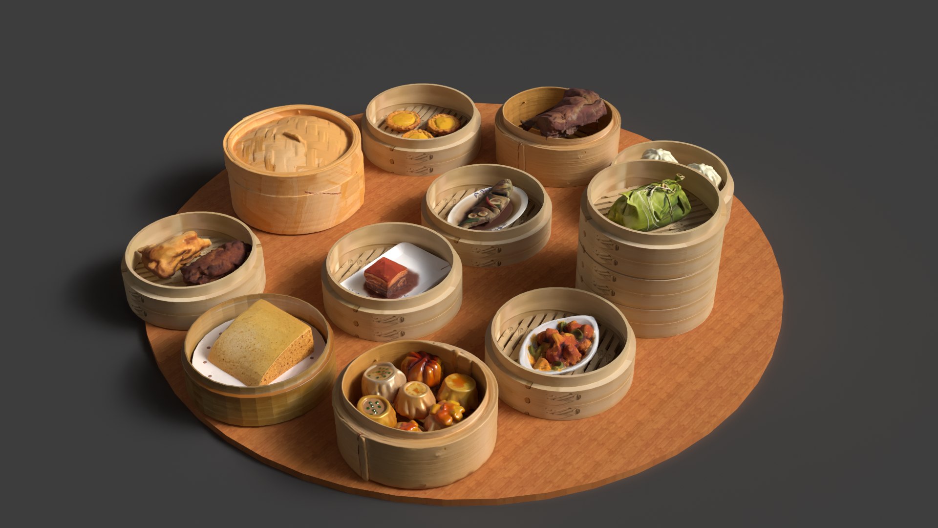 Chinese Dim Sum 3D Model - TurboSquid 2406000