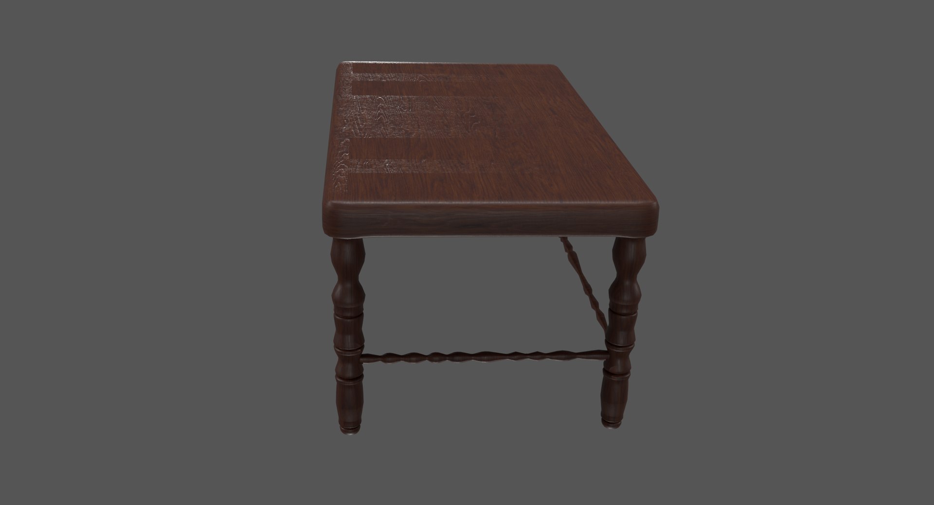Dark Brown Wooden Coffee Table 3D Model - TurboSquid 1396789