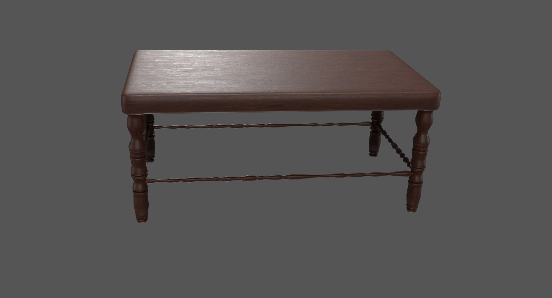 Dark Brown Wooden Coffee Table 3D Model - TurboSquid 1396789