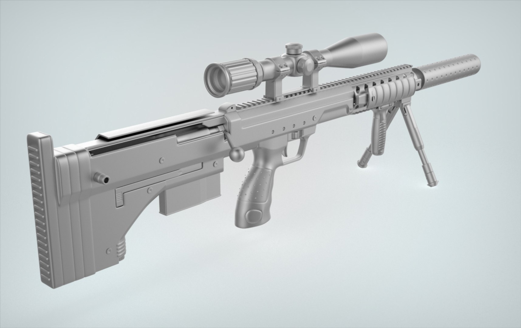3d Model Tactical Dta Srs Sniper Rifle