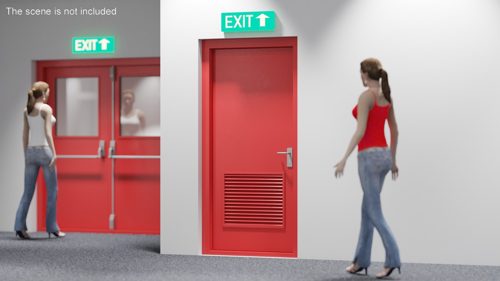 Red Fire Door Single 3D - TurboSquid 2054979