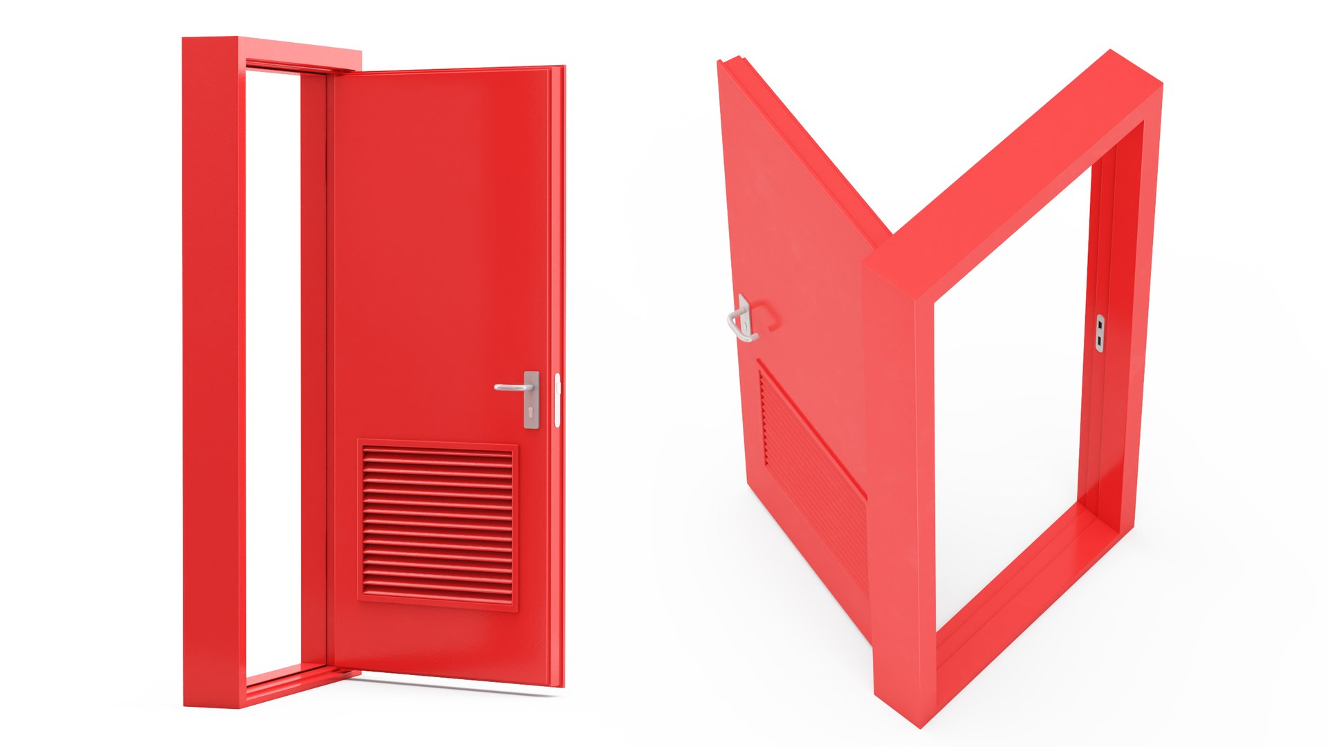Red Fire Door Single 3D - TurboSquid 2054979