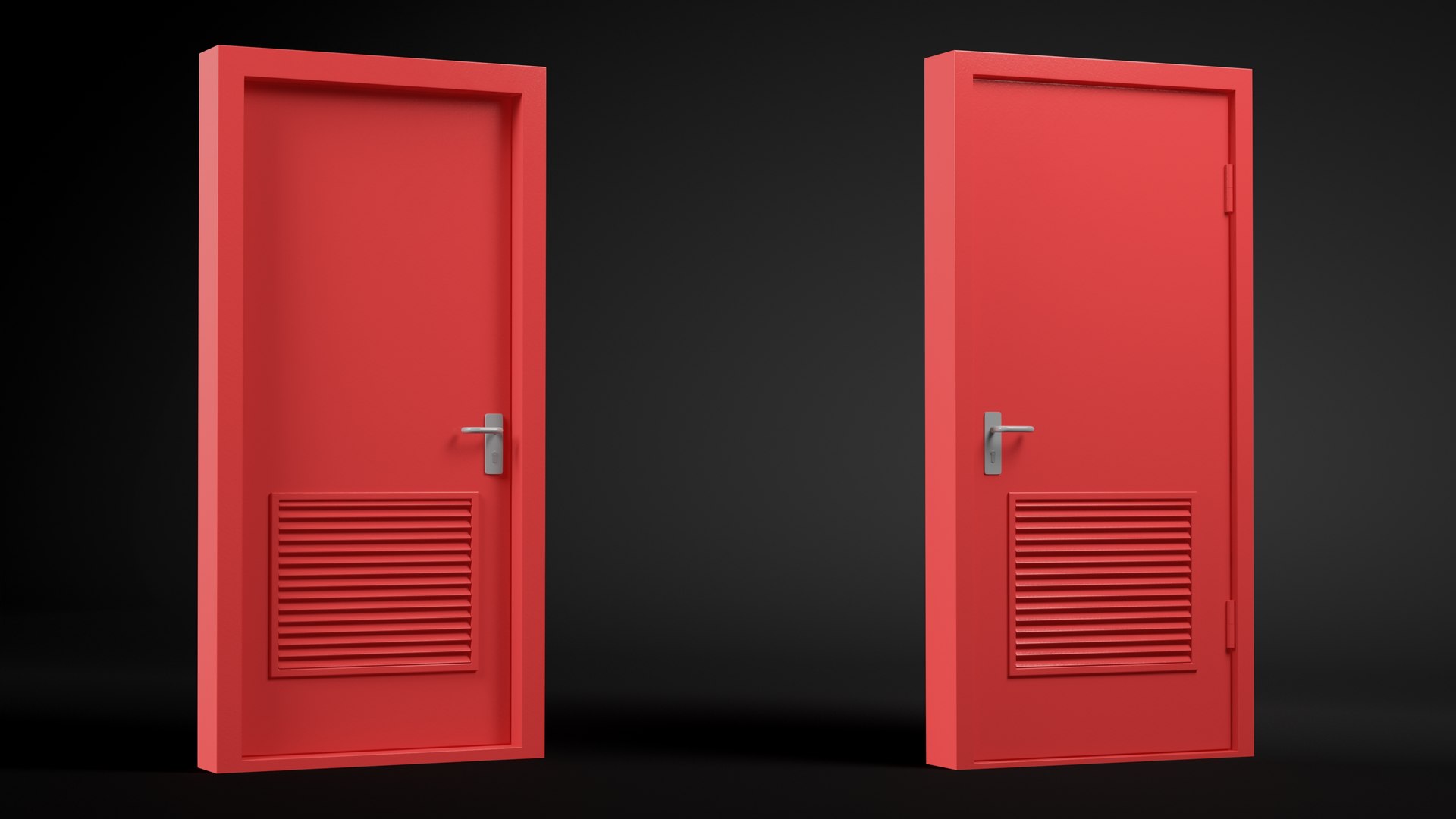 Red Fire Door Single 3D - TurboSquid 2054979