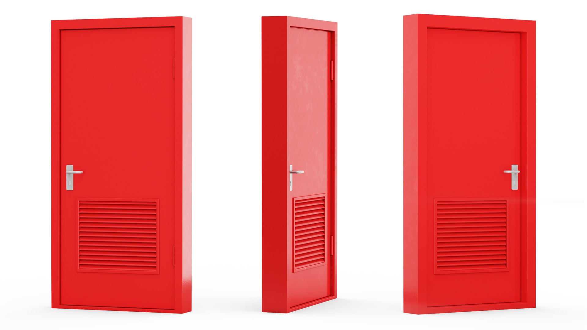 Red Fire Door Single 3D - TurboSquid 2054979