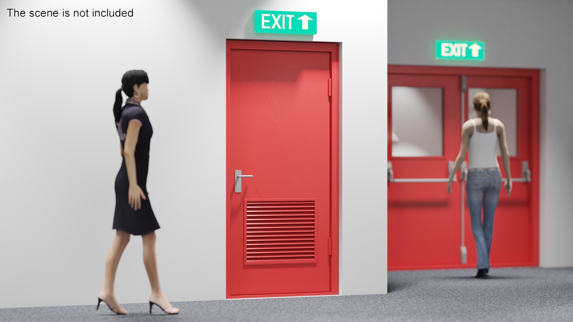 Red Fire Door Single 3D - TurboSquid 2054979
