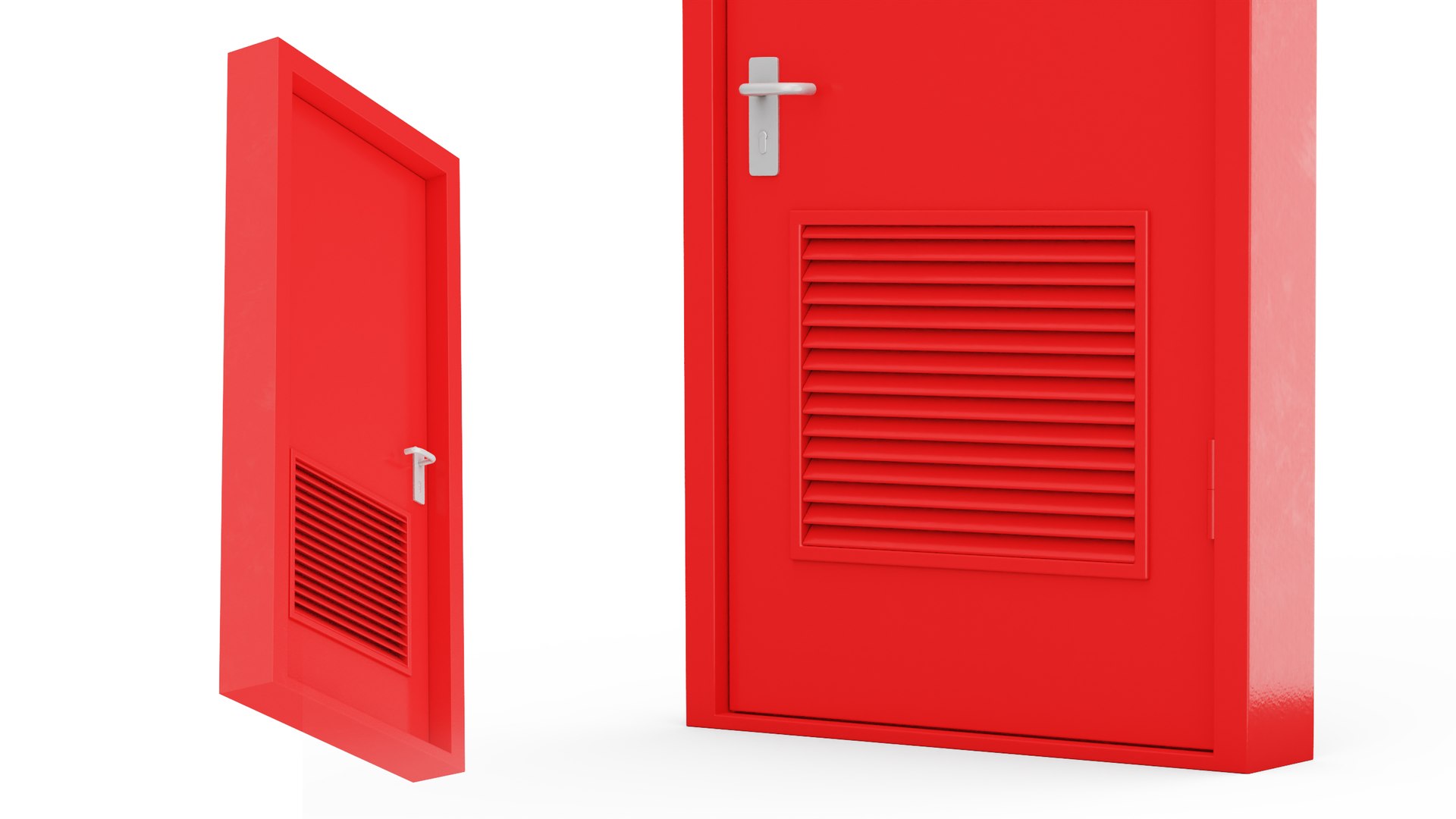 Red Fire Door Single 3D - TurboSquid 2054979