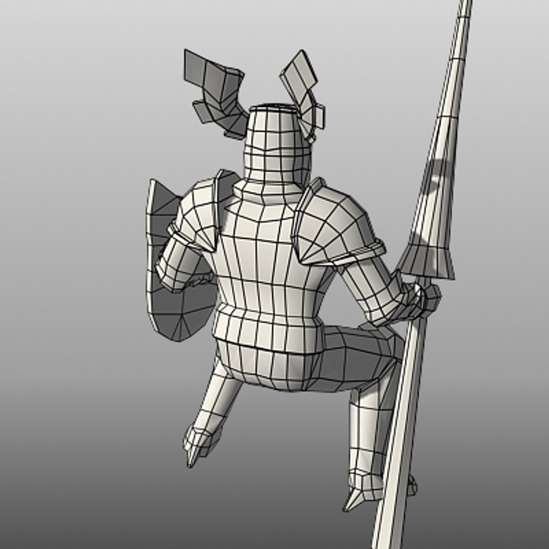 Rigged Mounted Knight Horse 3d Model