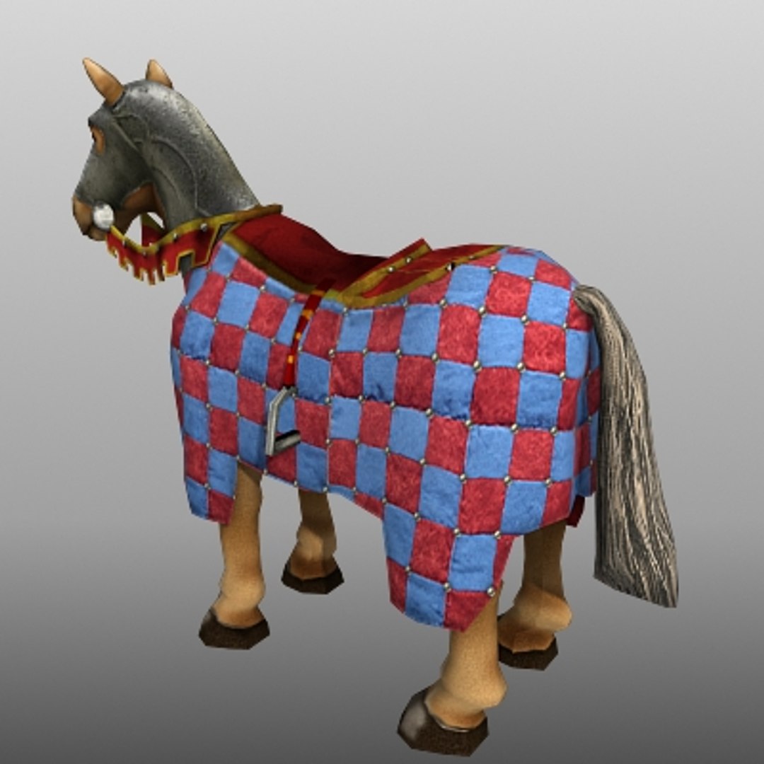 Rigged Mounted Knight Horse 3d Model