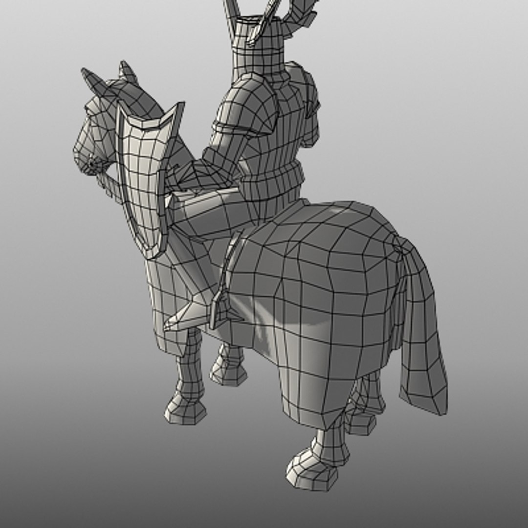 Rigged Mounted Knight Horse 3d Model