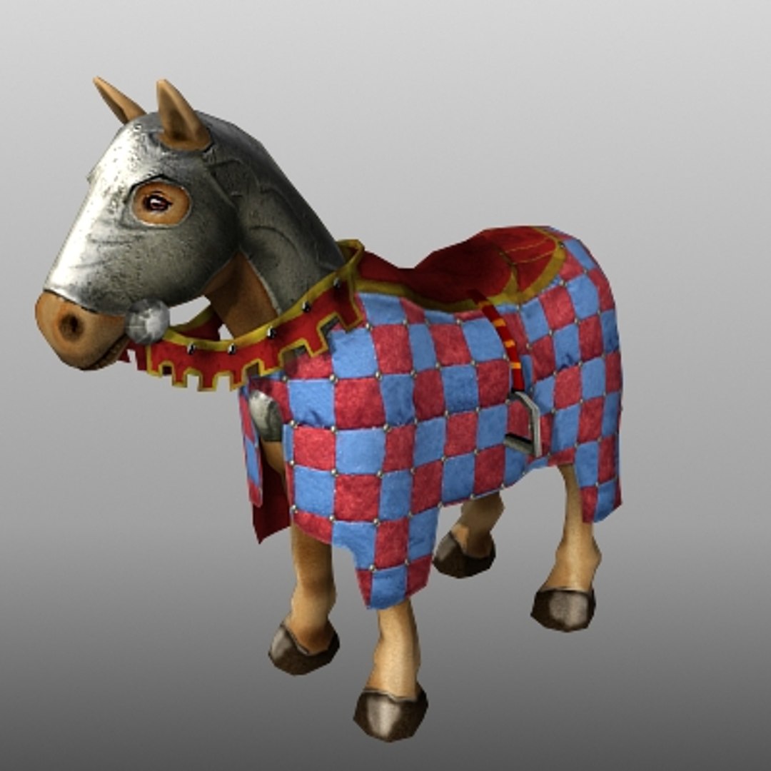 Rigged Mounted Knight Horse 3d Model