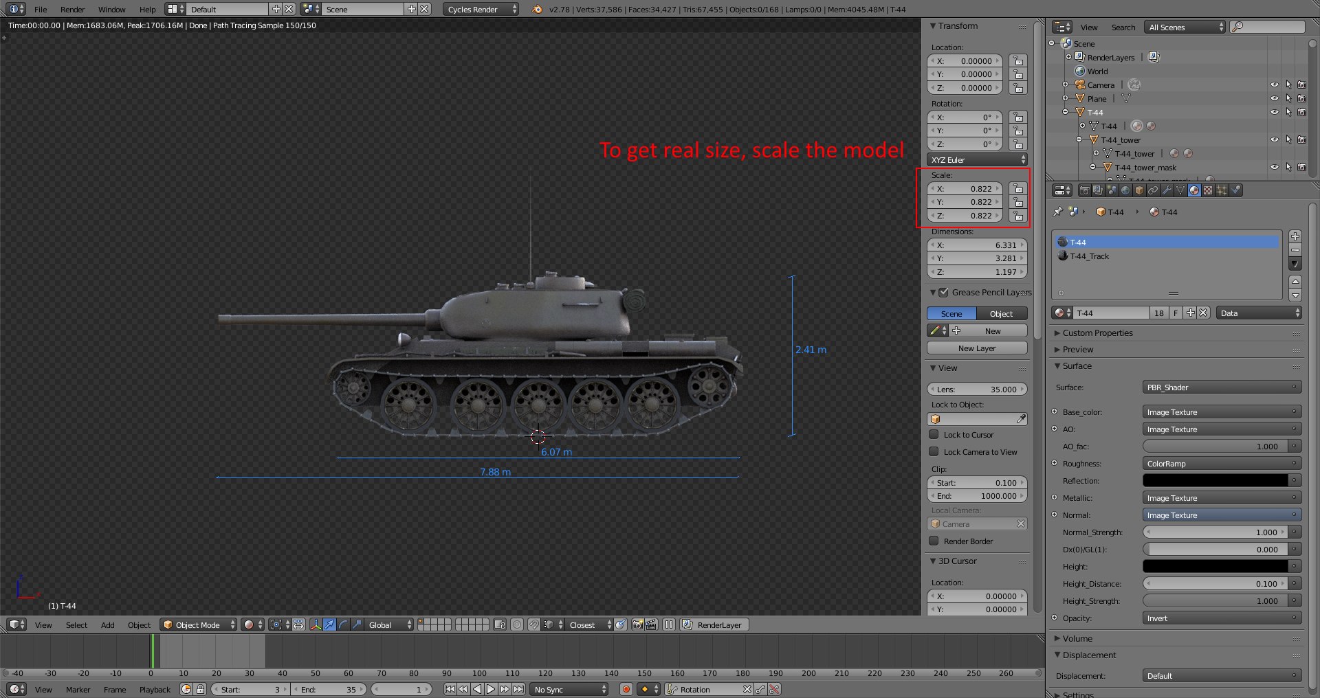 3D Soviet Tank T-44 Model - TurboSquid 1171920