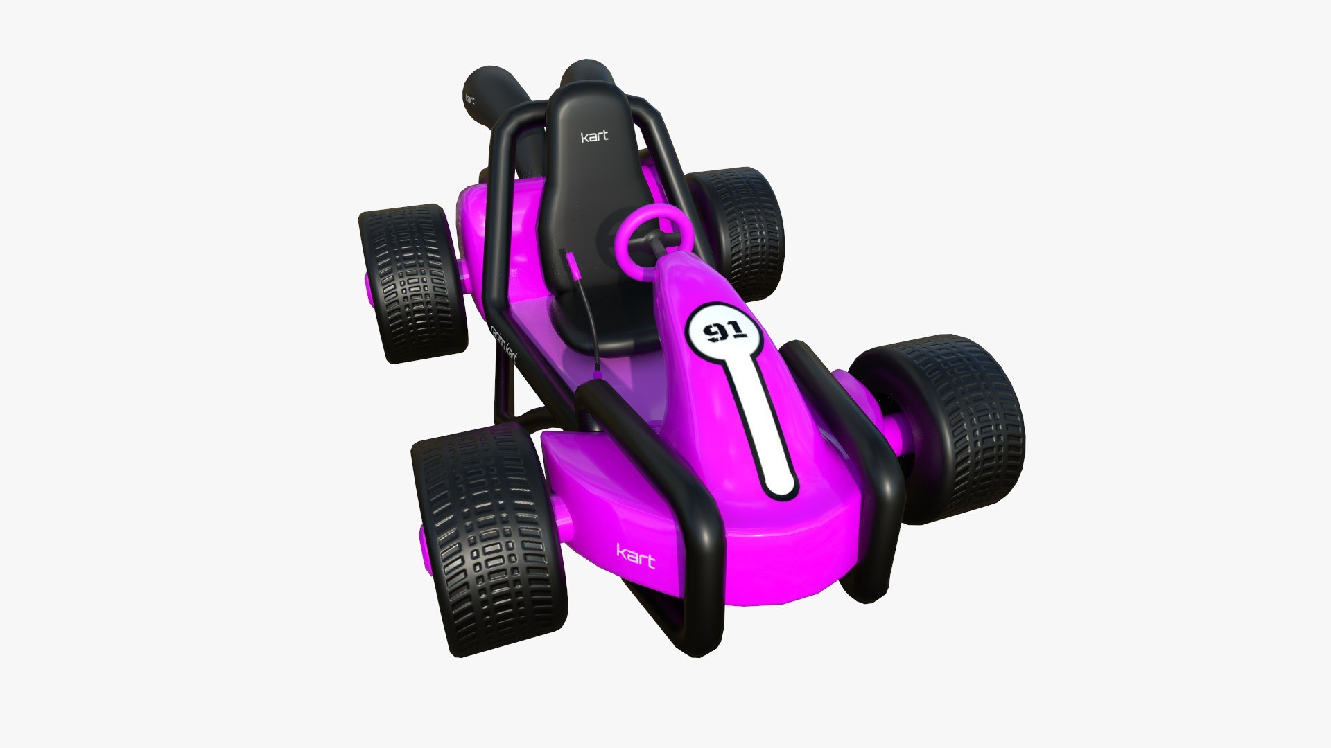 3D Cartoon Kart G05 Pink - Vehicle Racing Design - TurboSquid 2034113