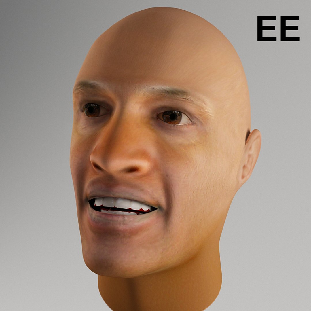 3d Max Realistic Male Head Morph