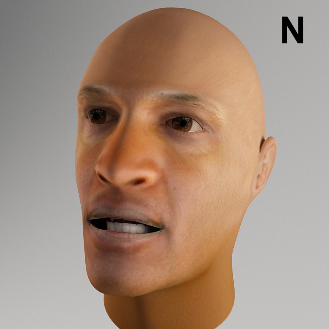 3d max realistic male head morph