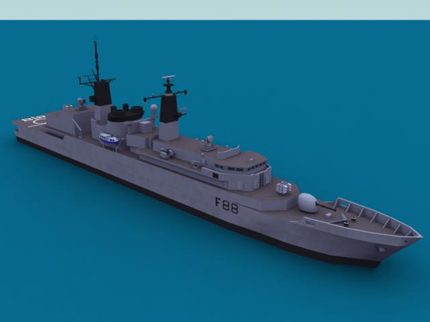 Navy Frigate 3d Model