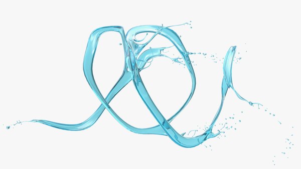 Abstract Liquid Splash Blue Water model - TurboSquid 1856412
