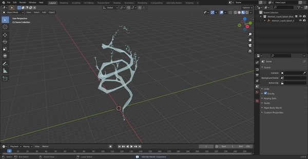 Abstract Liquid Splash Blue Water model - TurboSquid 1856412