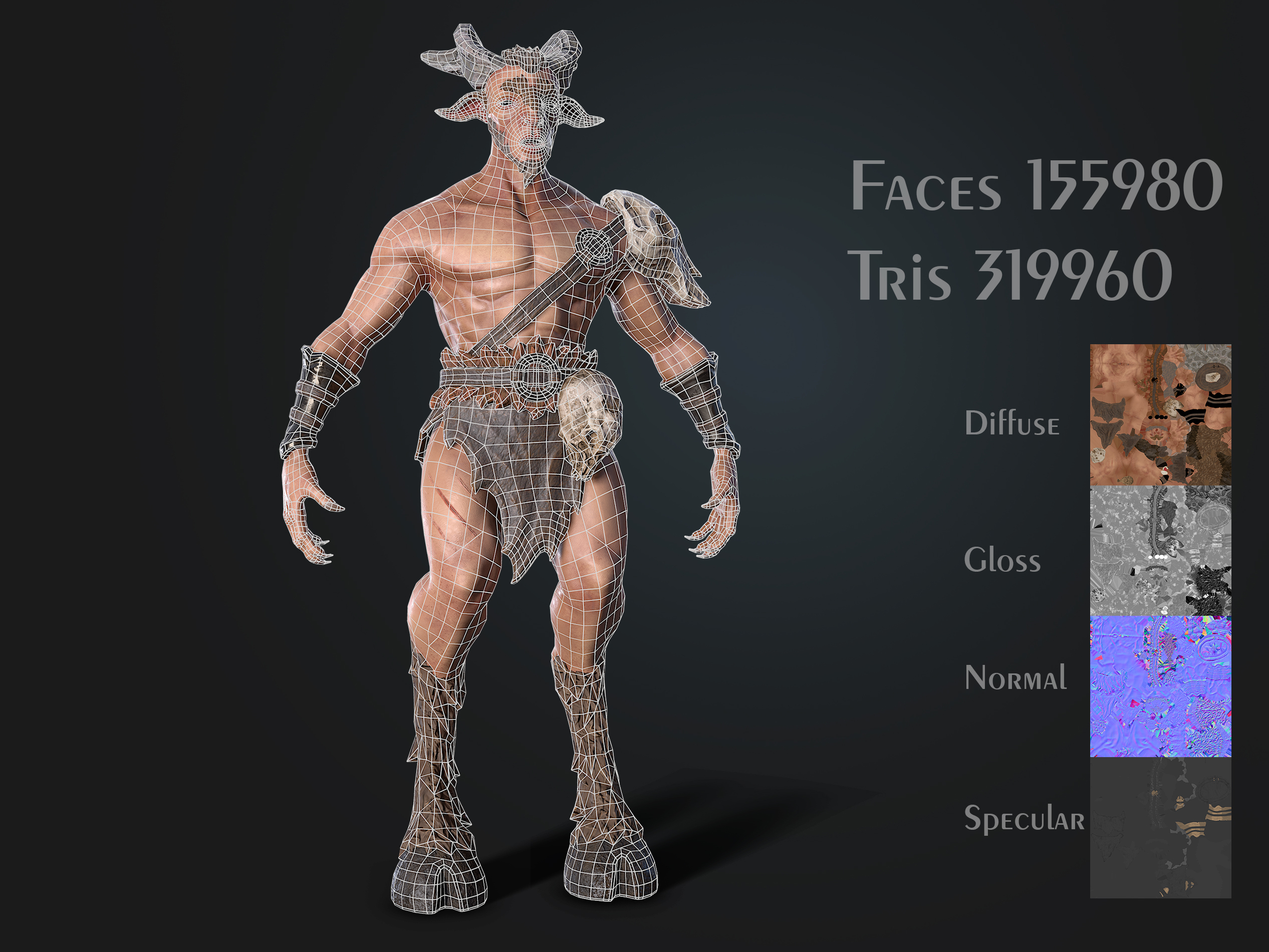 Faun warrior character model - TurboSquid 1694617