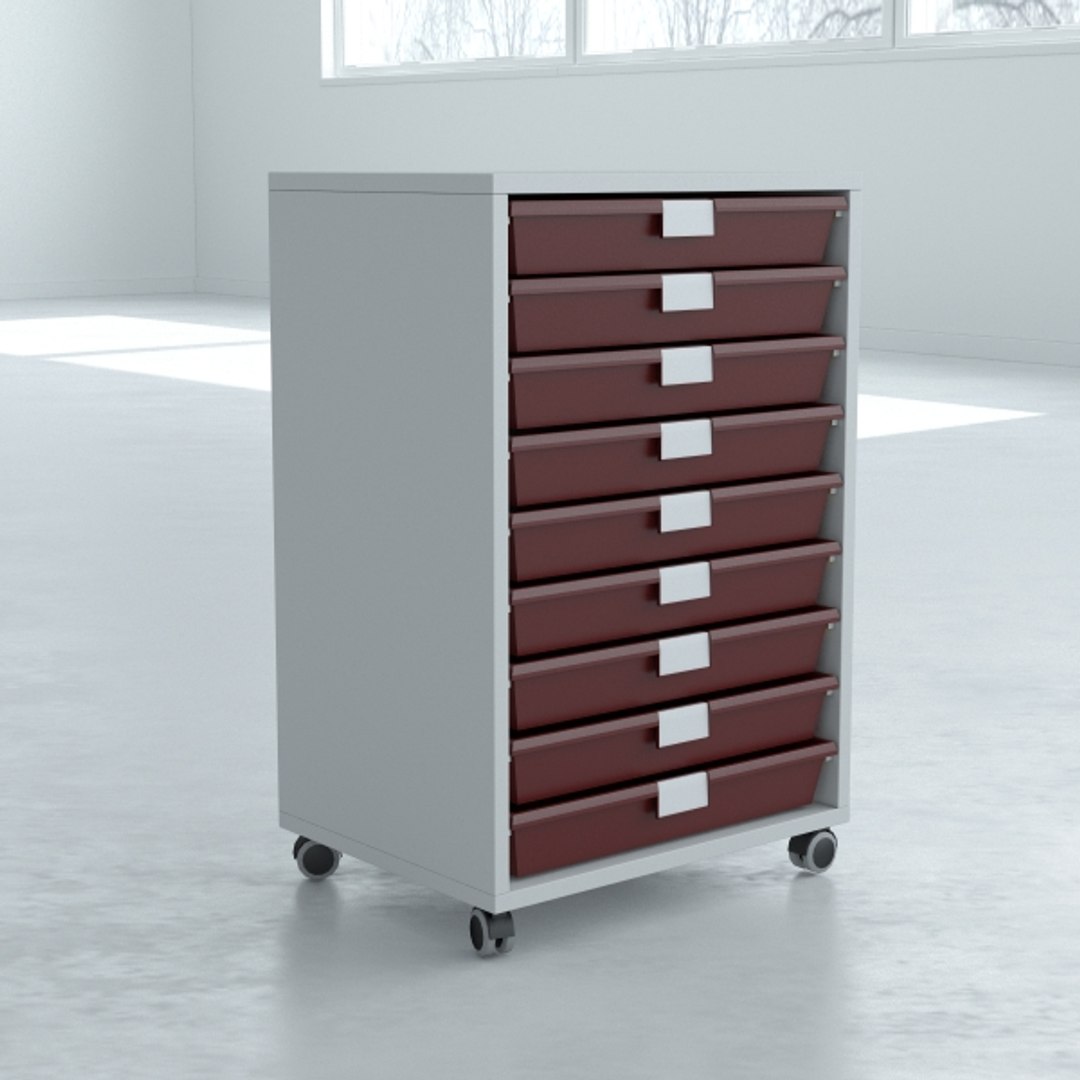 3D Narrow Lab Cart Model - TurboSquid 1228074