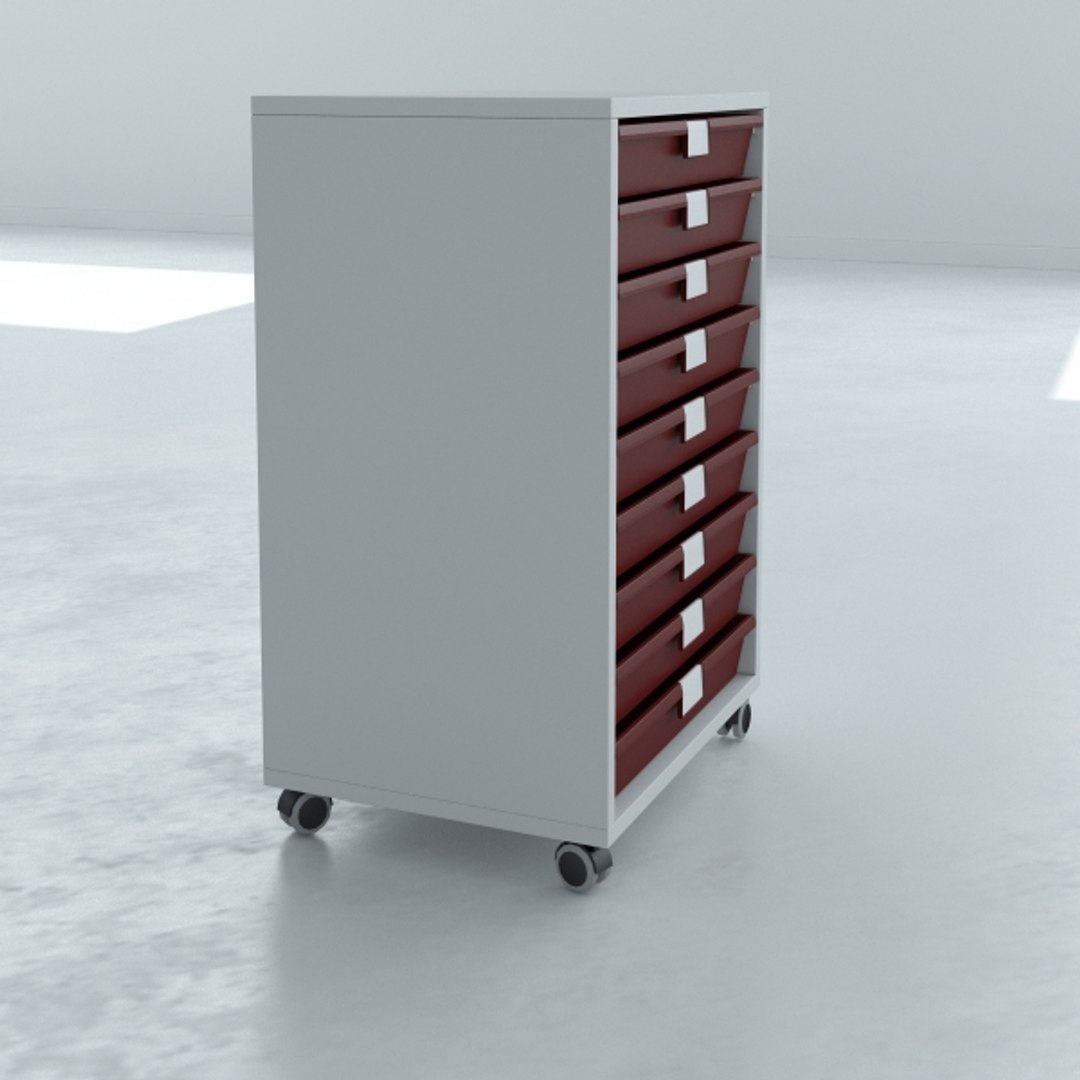 3D Narrow Lab Cart Model - TurboSquid 1228074