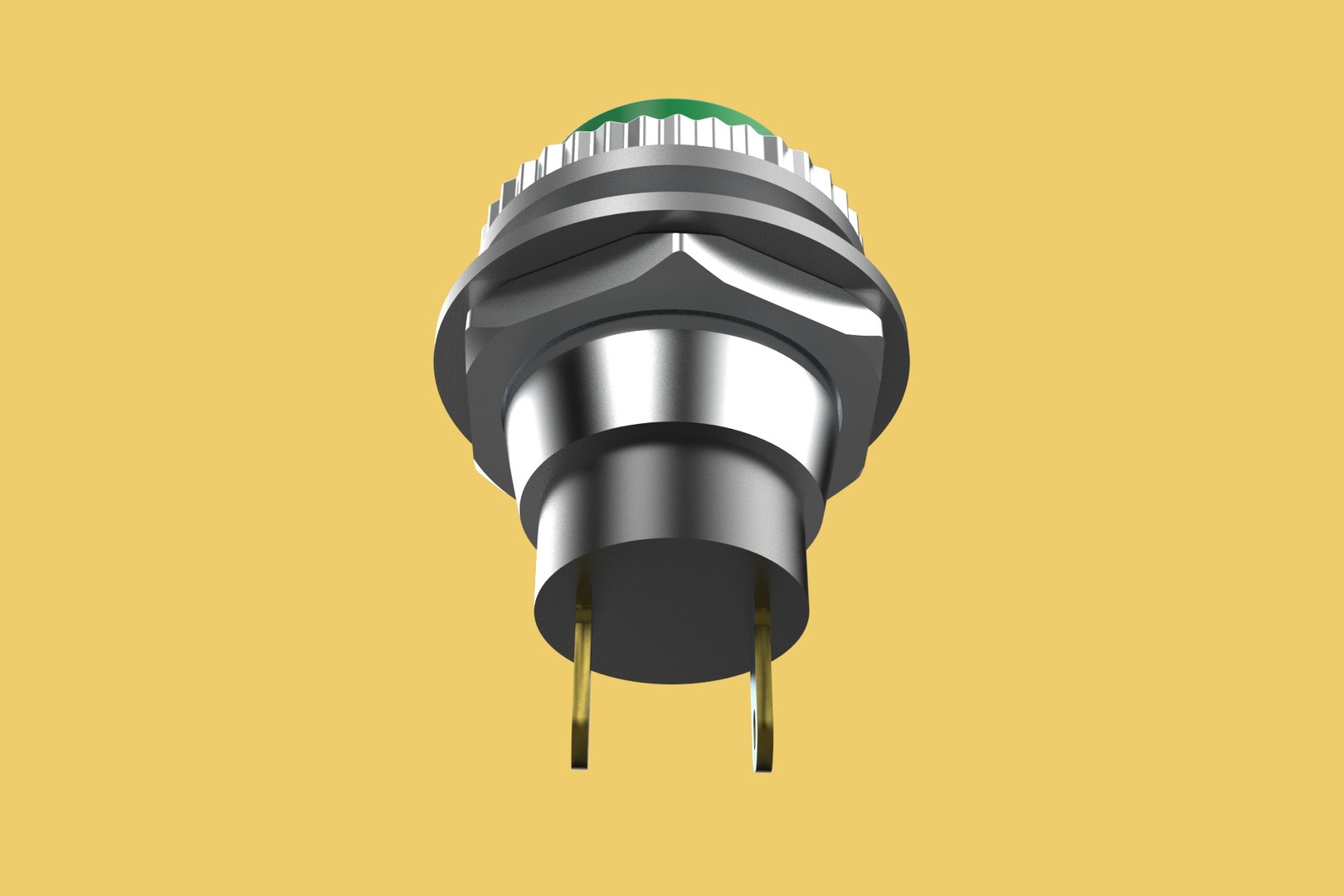 GREEN PUSH BUTTON MOMENTARY SELF RESET SMALL PRESS SWITCH ROUND 3D ...