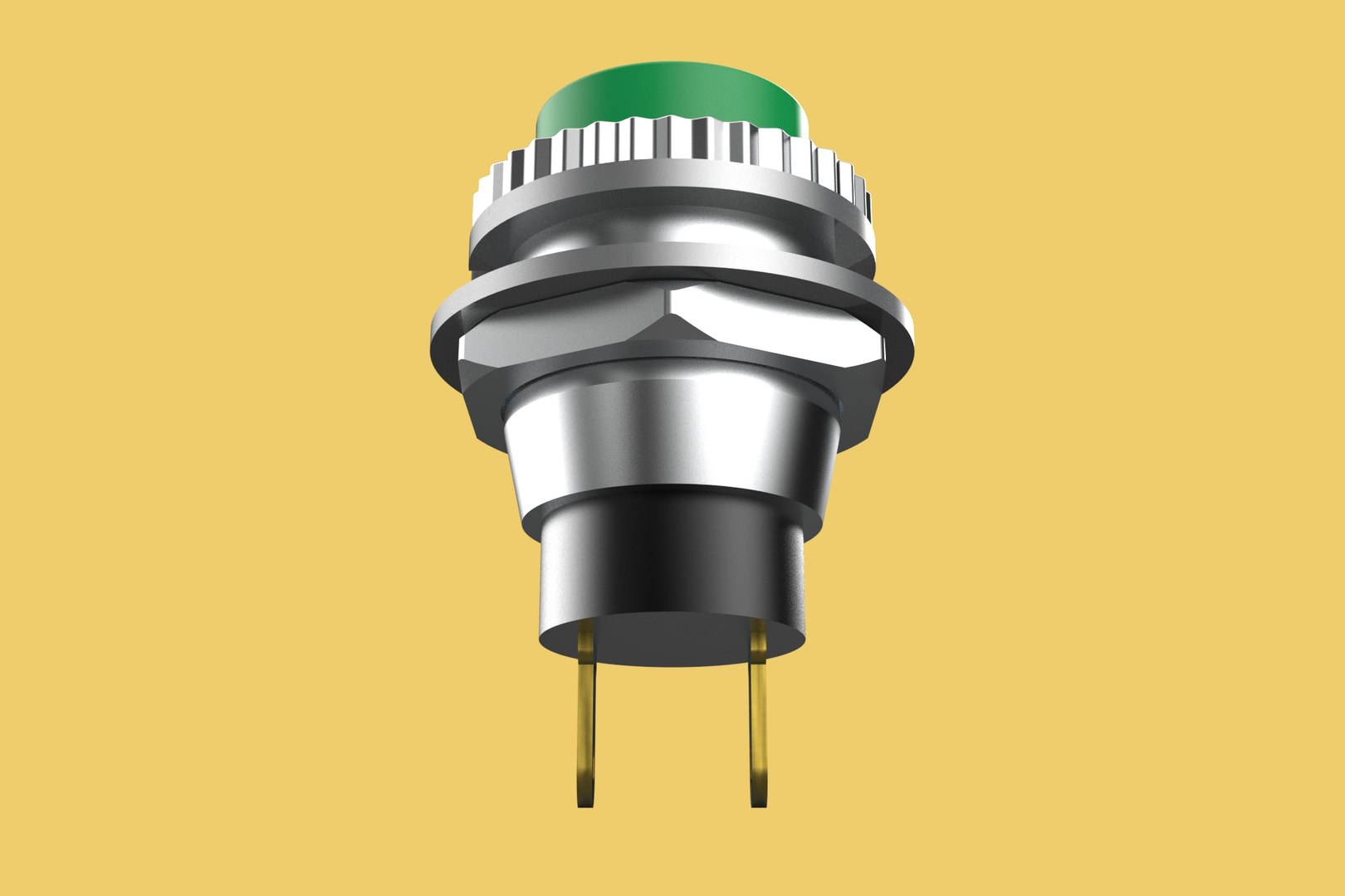 GREEN PUSH BUTTON MOMENTARY SELF RESET SMALL PRESS SWITCH ROUND 3D ...