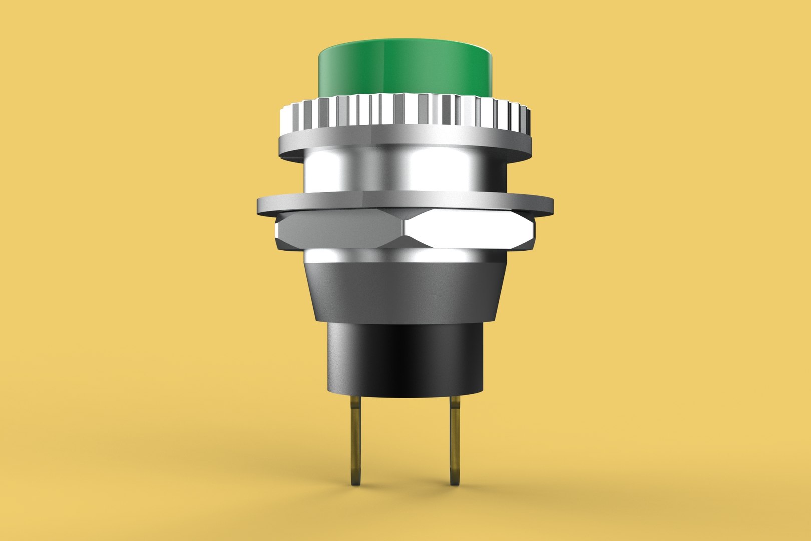GREEN PUSH BUTTON MOMENTARY SELF RESET SMALL PRESS SWITCH ROUND 3D ...