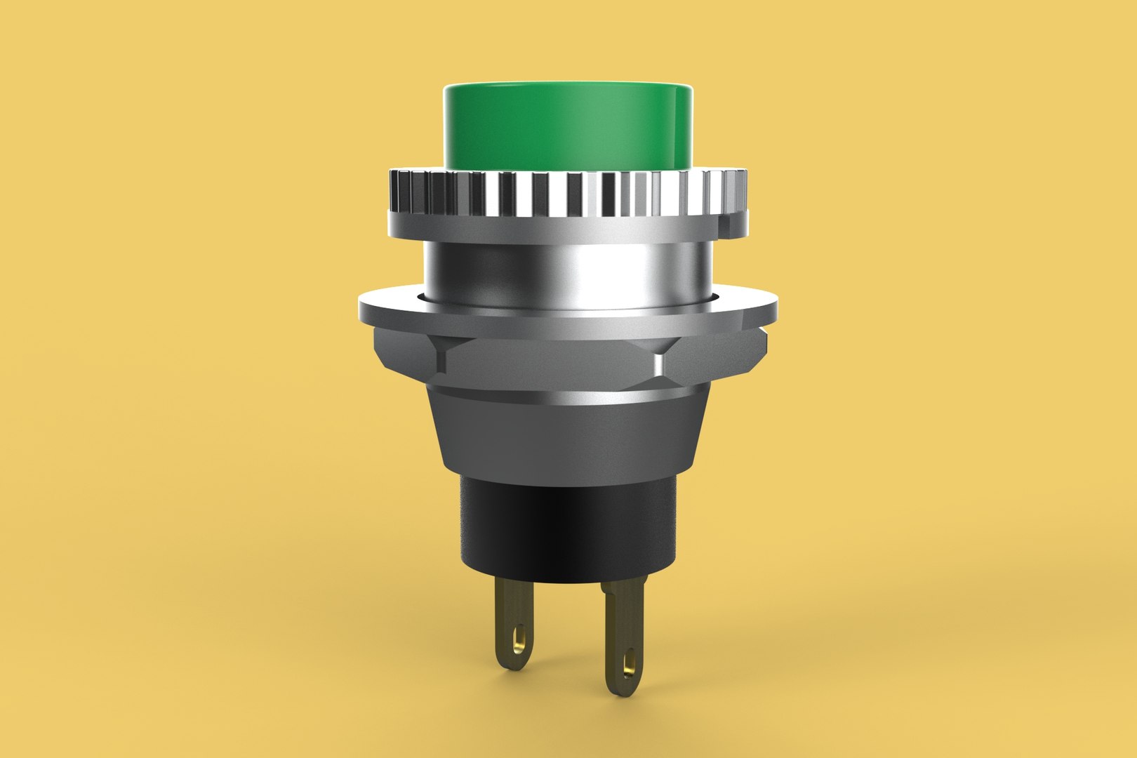GREEN PUSH BUTTON MOMENTARY SELF RESET SMALL PRESS SWITCH ROUND 3D ...