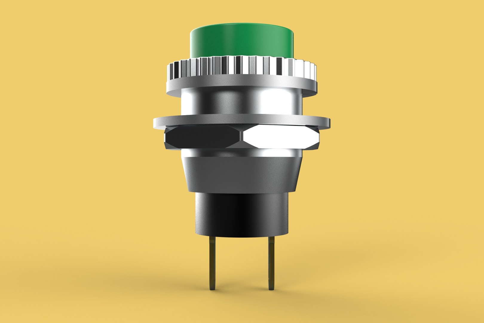 GREEN PUSH BUTTON MOMENTARY SELF RESET SMALL PRESS SWITCH ROUND 3D ...