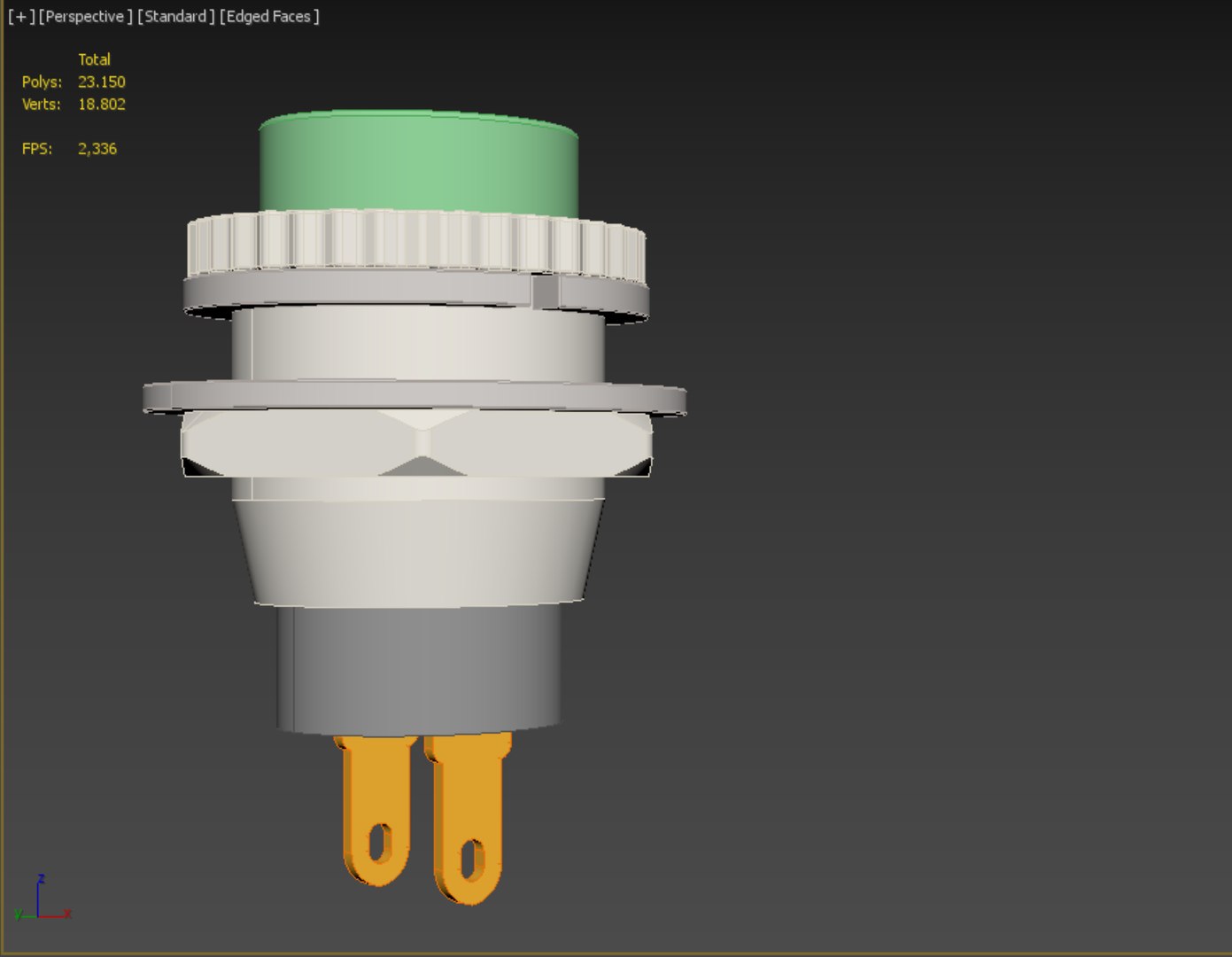 GREEN PUSH BUTTON MOMENTARY SELF RESET SMALL PRESS SWITCH ROUND 3D ...