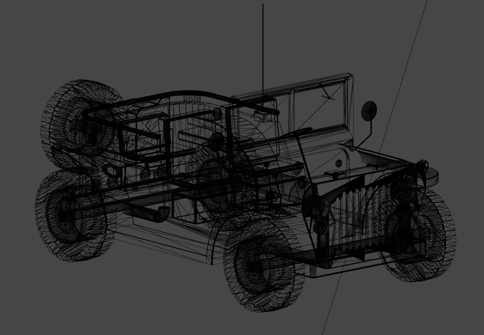 3D Model World War Cartoon Military Jeep - TurboSquid 1603641