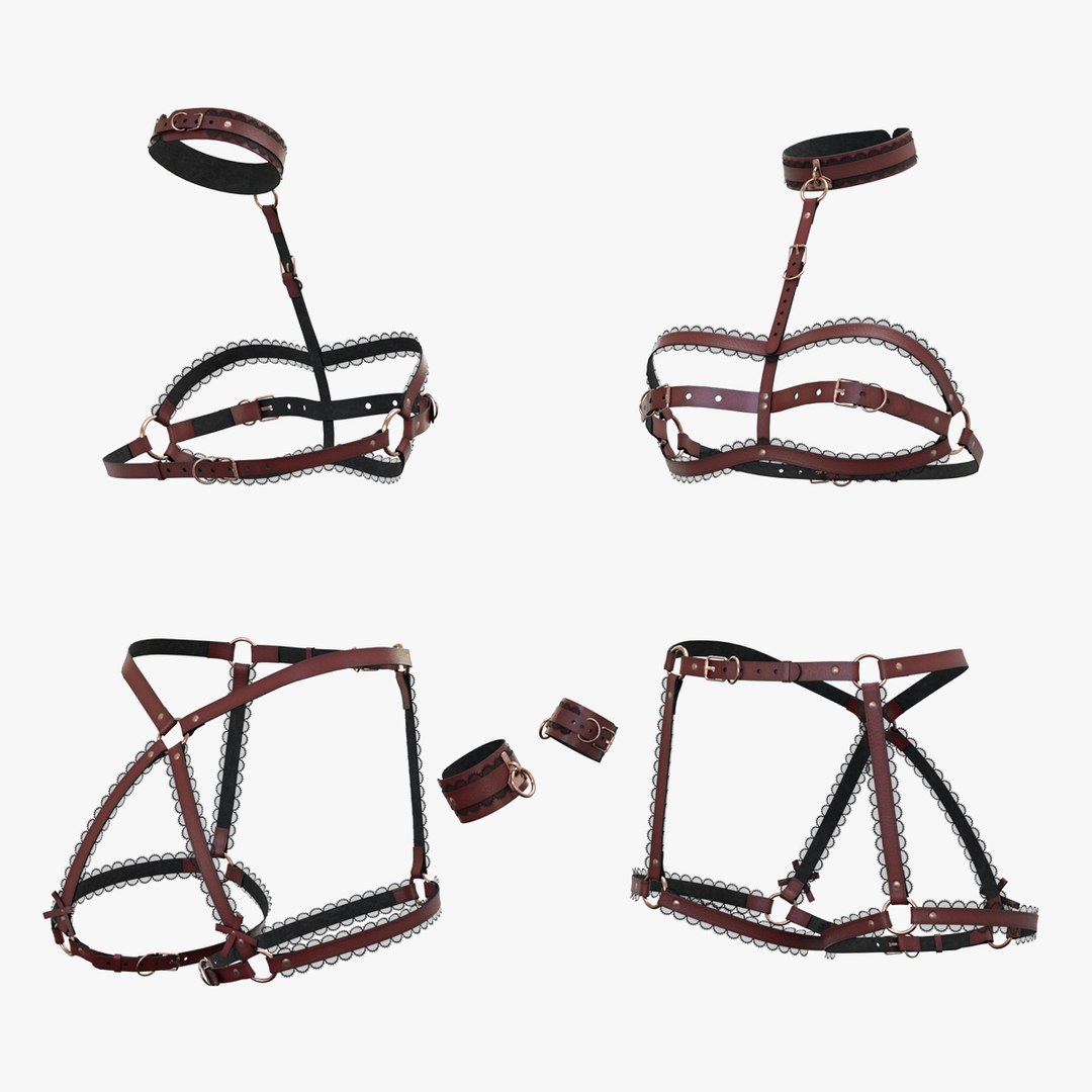 3D Scarlet Leather Harness Portupeya Set - TurboSquid 1991071