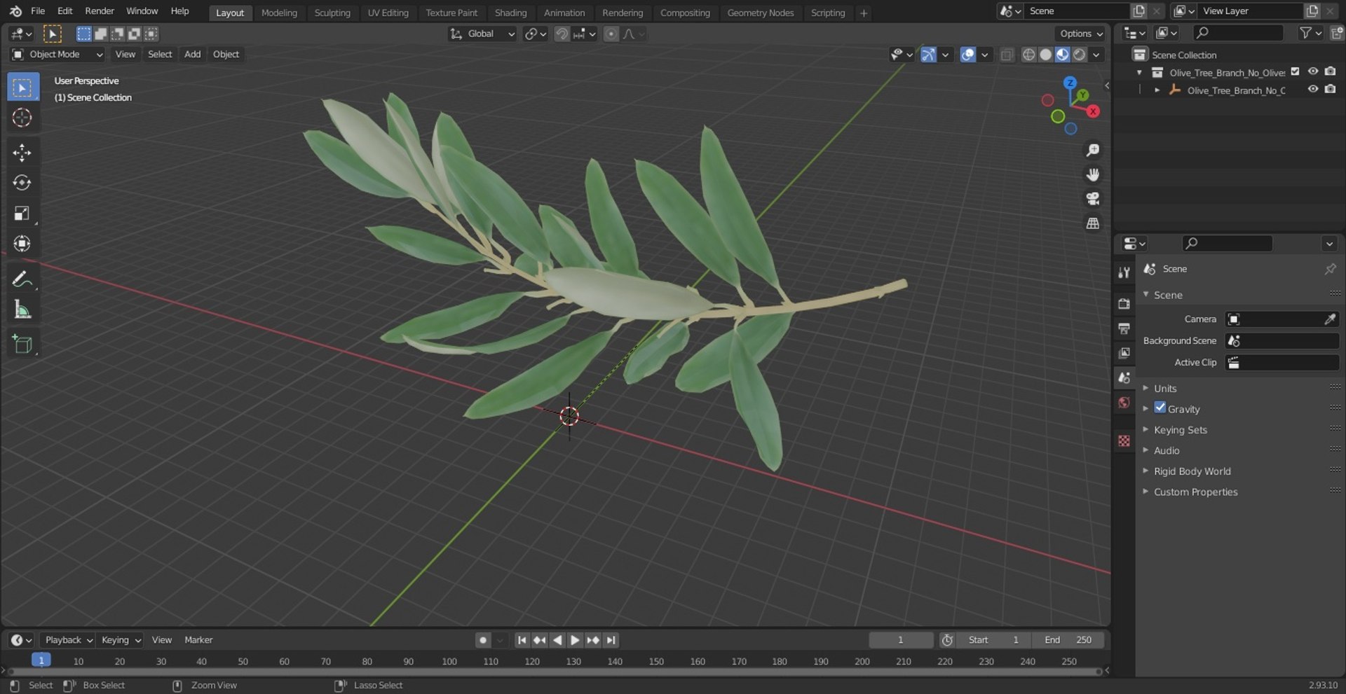 Olive Tree Branch No Olives 3D - TurboSquid 1947581
