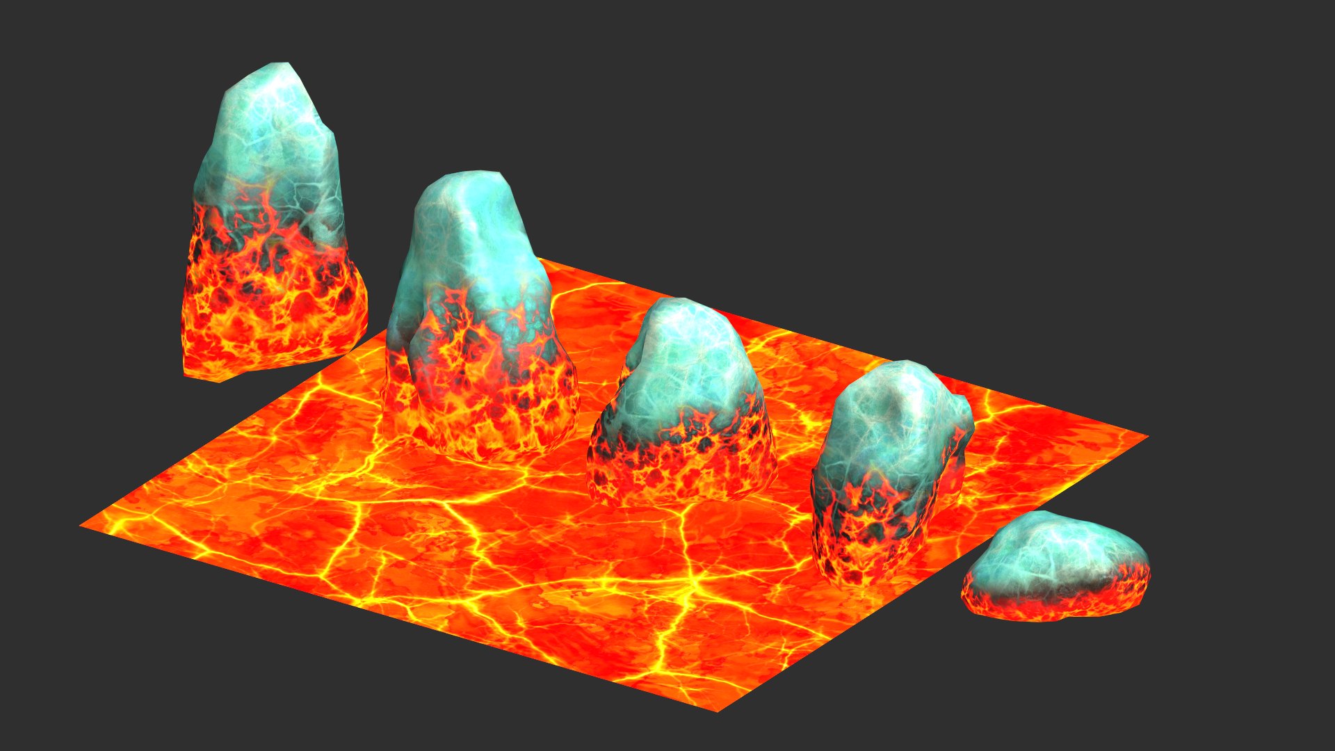 3D RockSet03 - Fire and Ice - TurboSquid 1758990