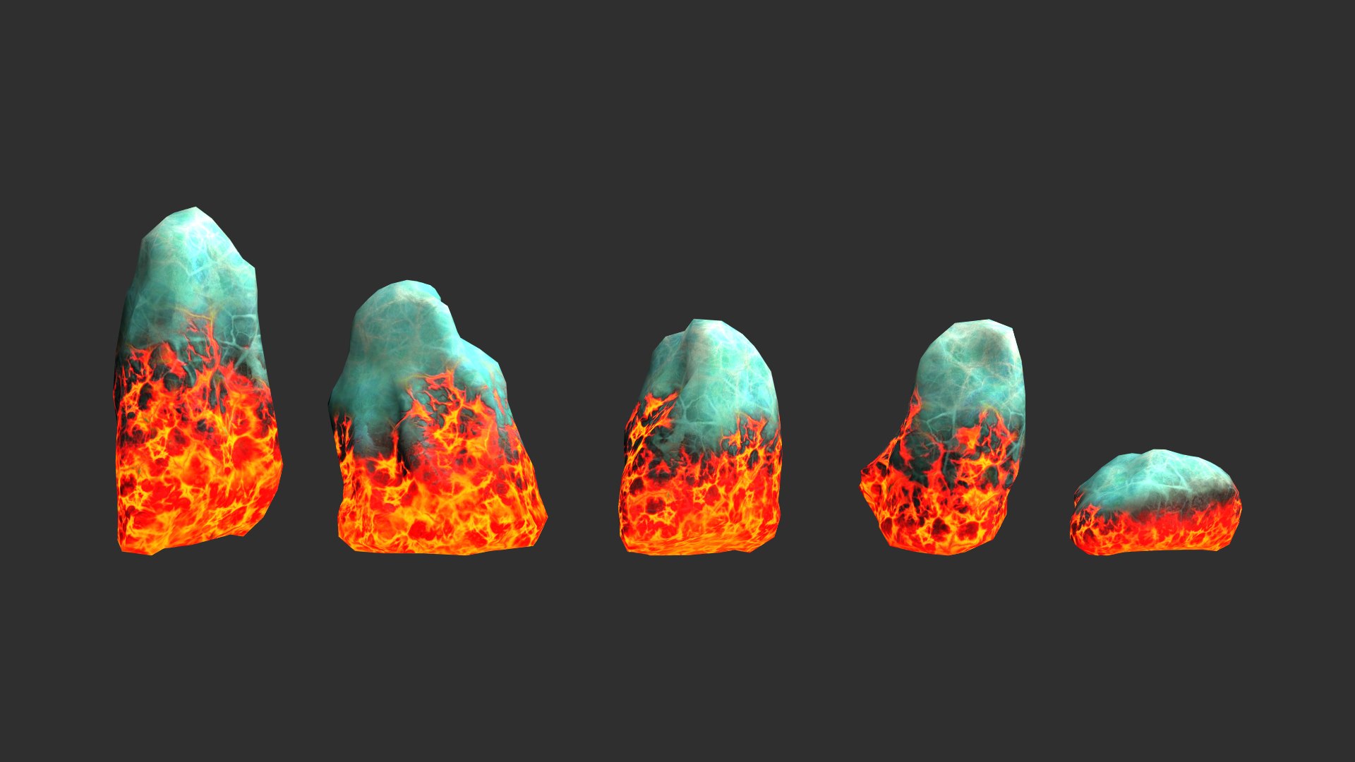 3D RockSet03 - Fire and Ice - TurboSquid 1758990