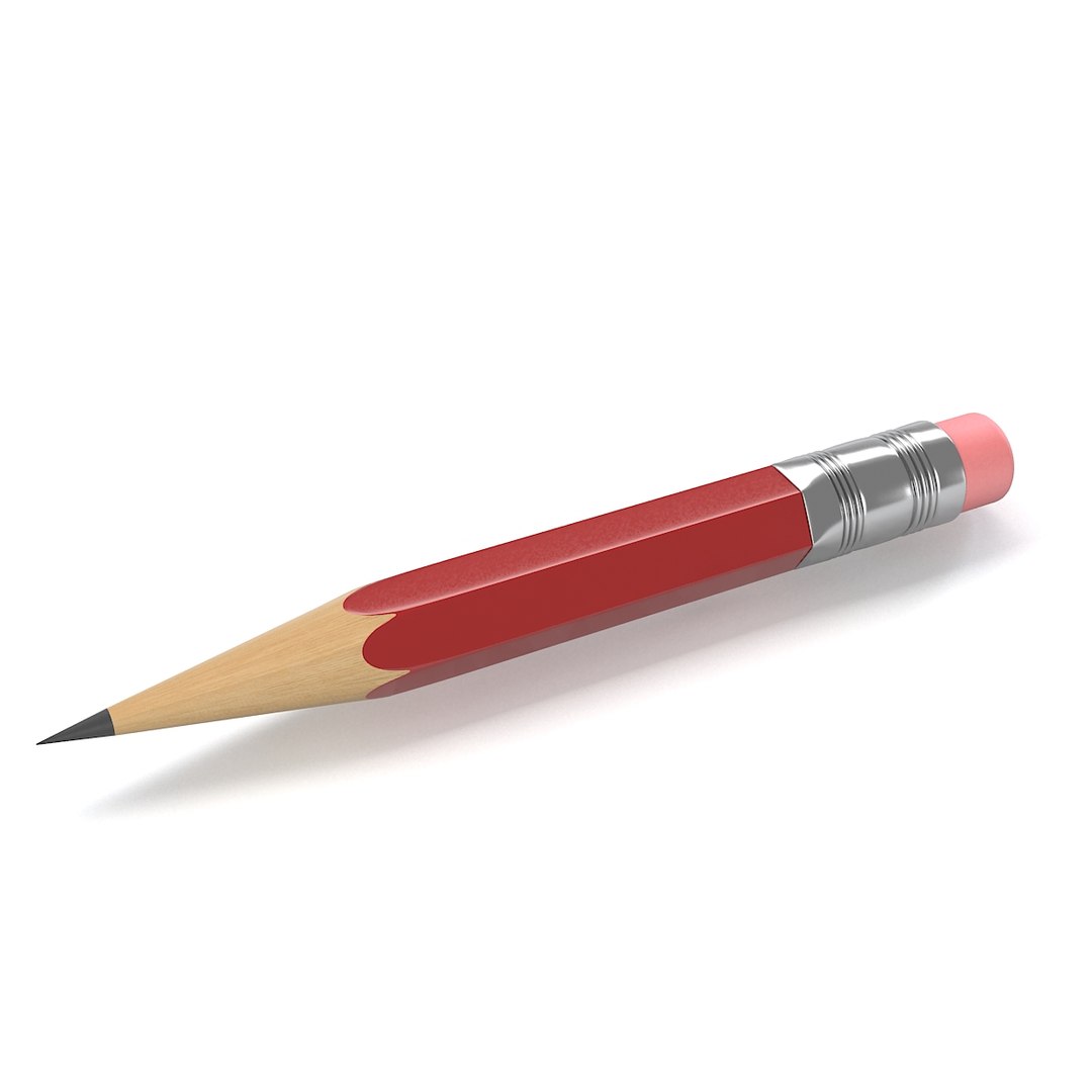 3d Model Realistic Red Pencil