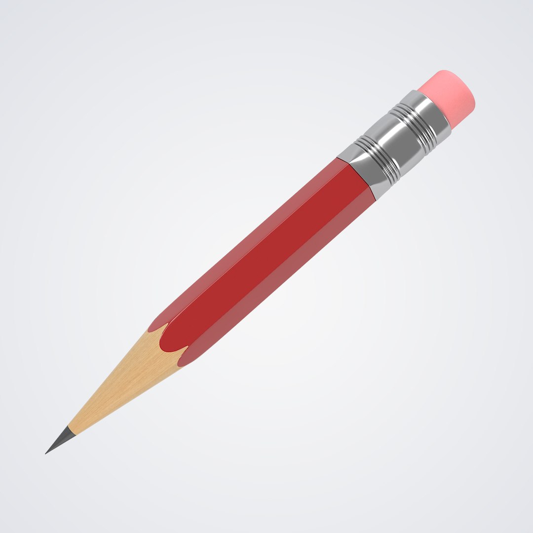 3d Model Realistic Red Pencil