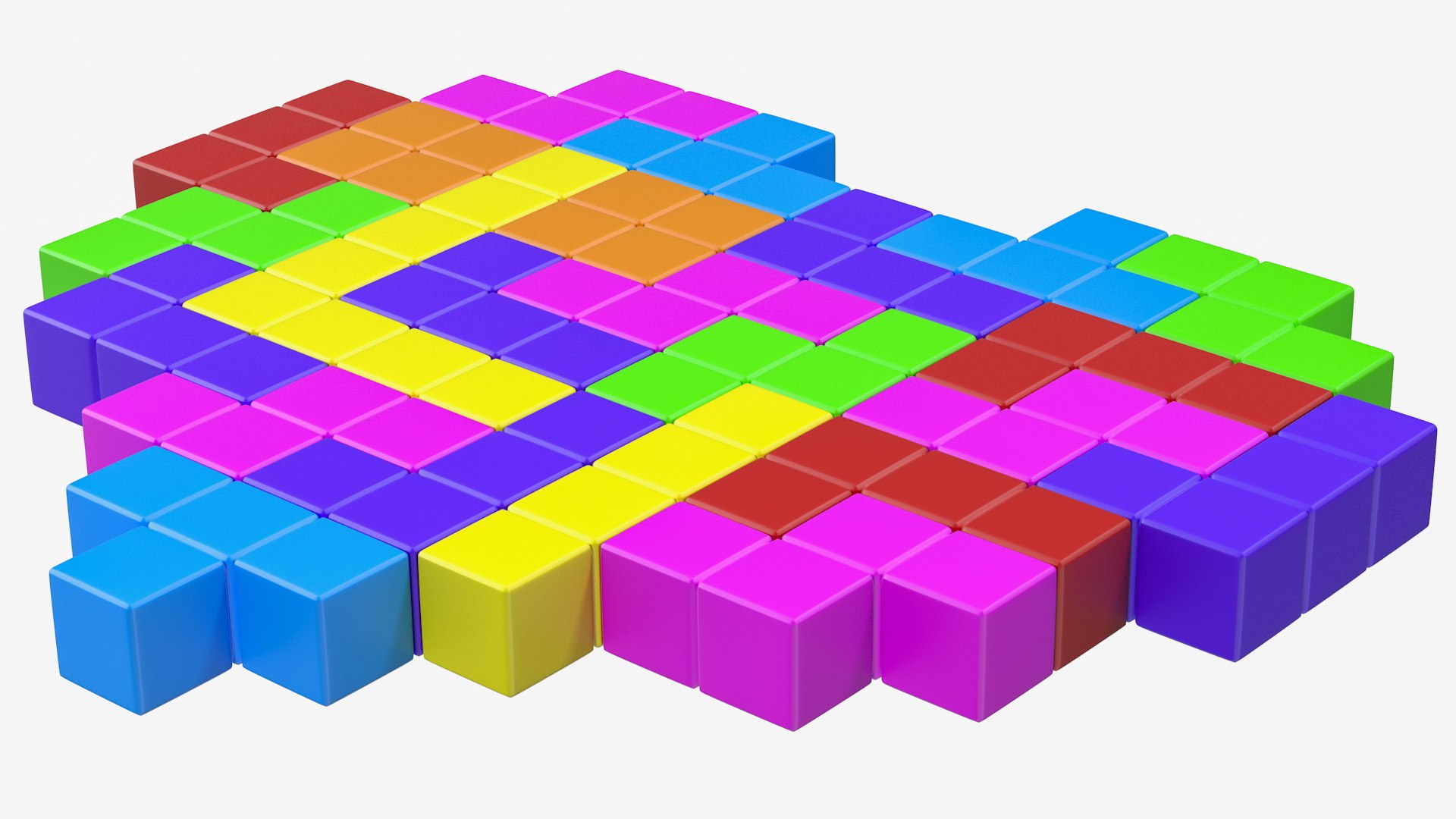 3D Tetris Blocks Heart - TurboSquid 1545751