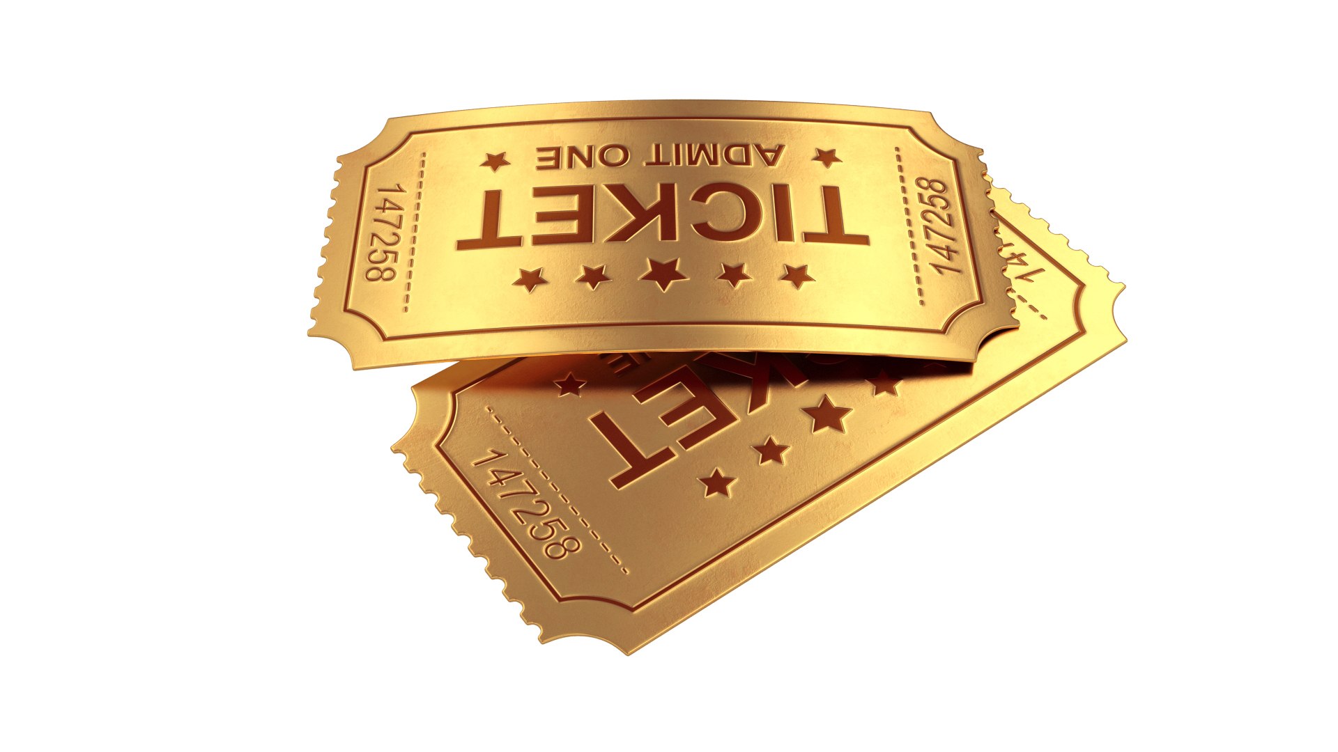 3D Ticket Gold Model - TurboSquid 1663410