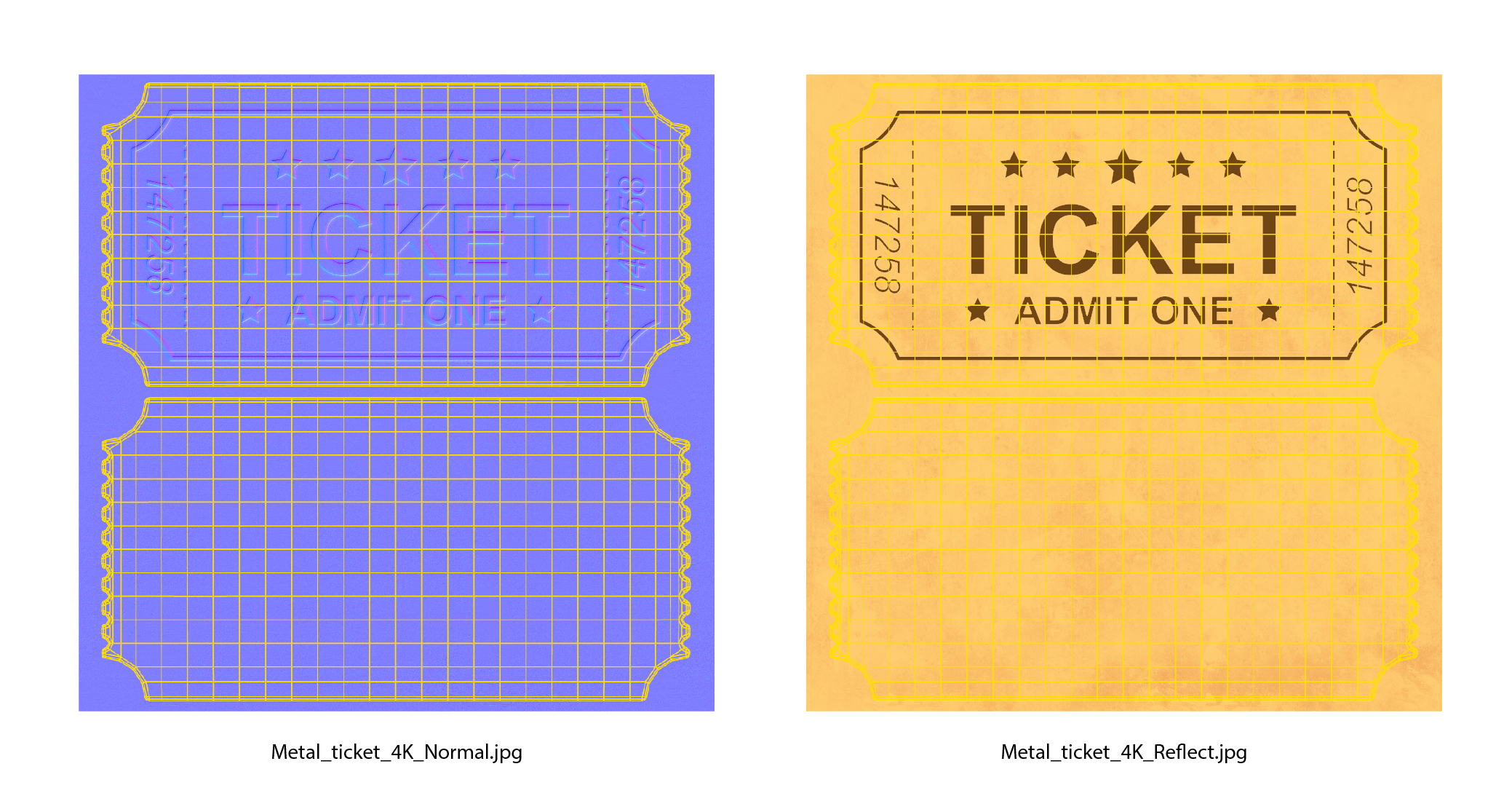 3D ticket gold model - TurboSquid 1663410